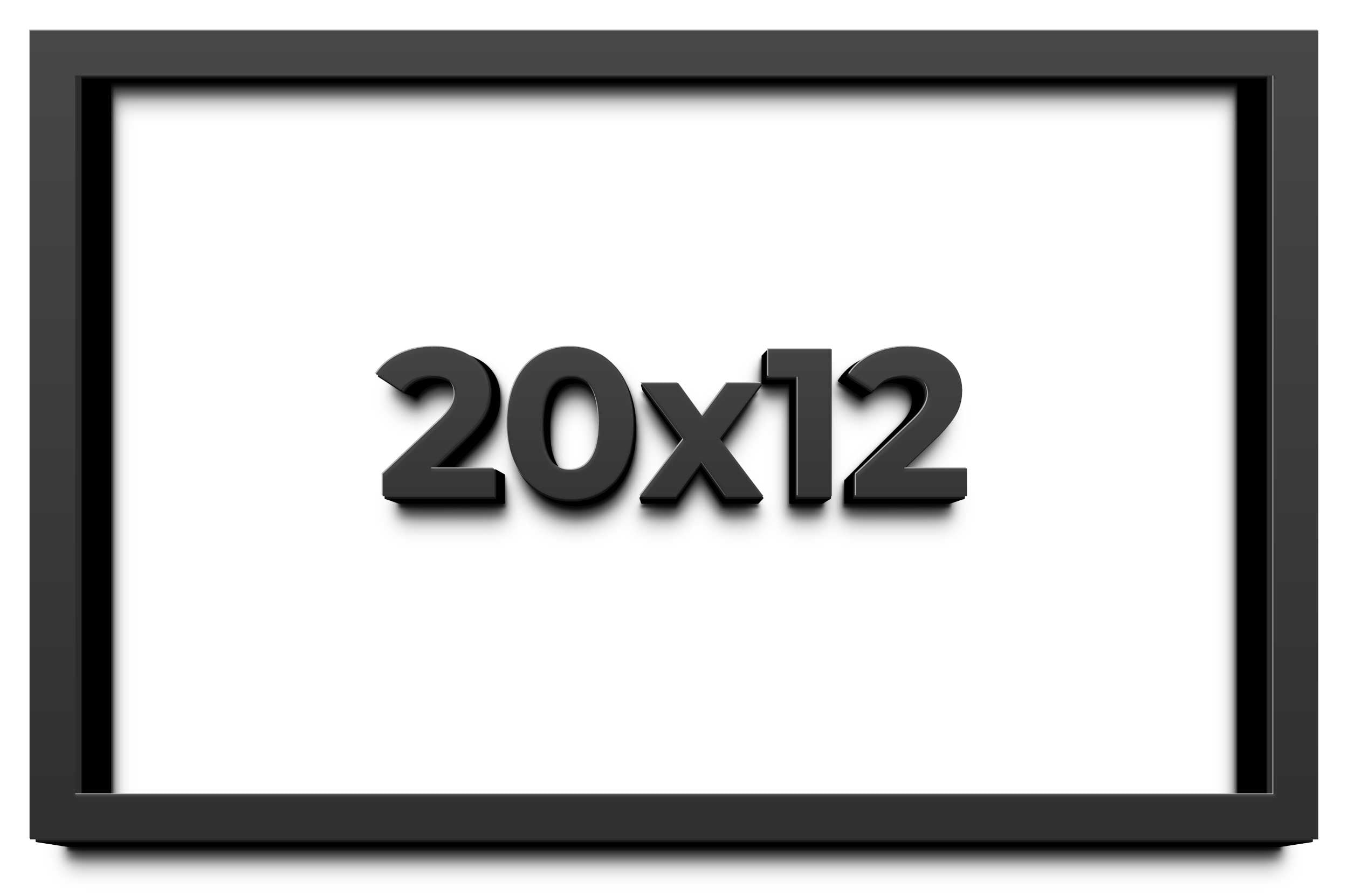 20x12 Shadow Box Frame Black | 1 inches Deep Real Wood Contemporary ...