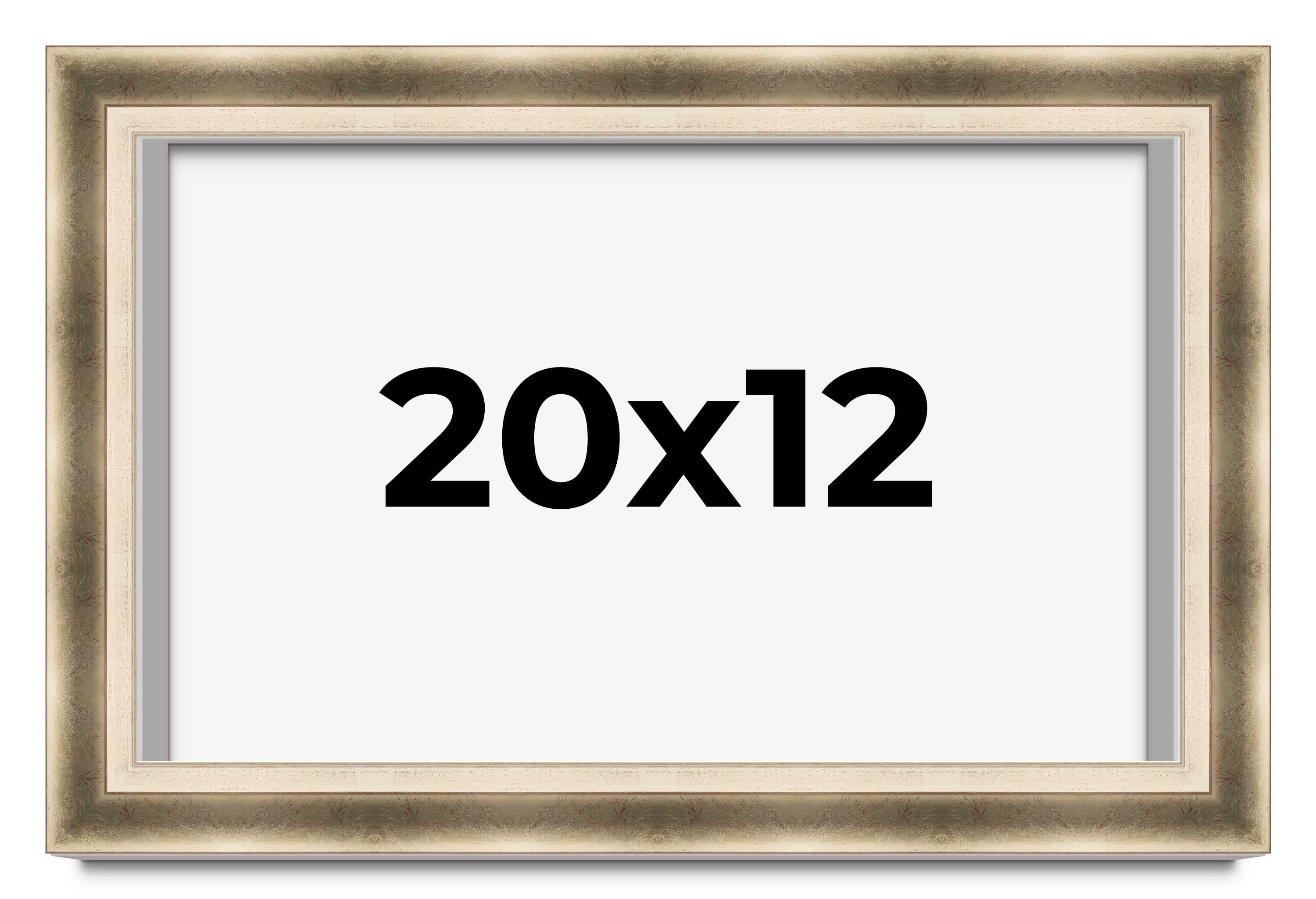 20x12 Shadow Box Frame Silver | 1.75 inches Deep Real Wood Traditional ...