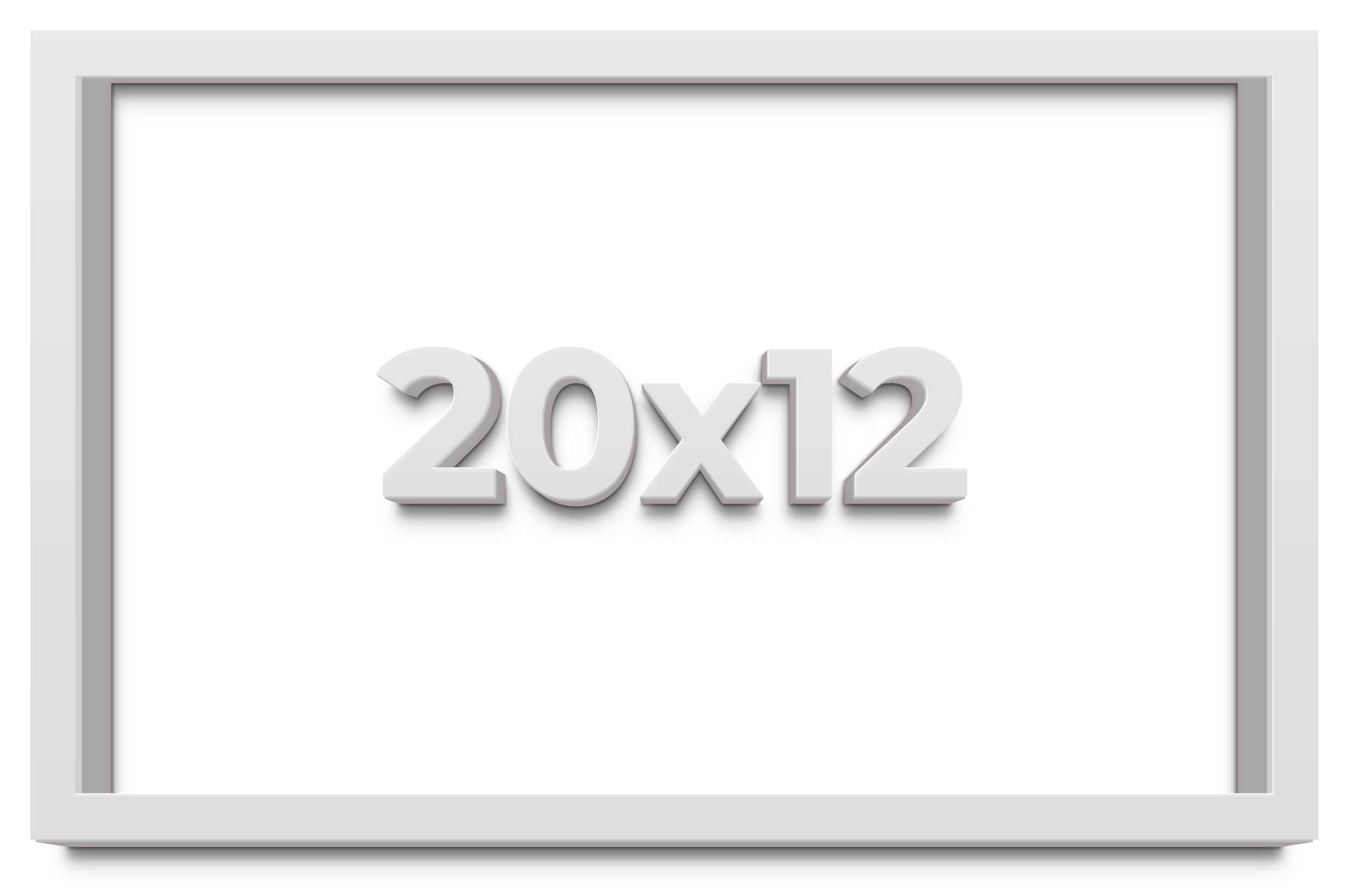 20x12 Shadow Box Frame White | 2 Inches Deep Real Wood Contemporary ...