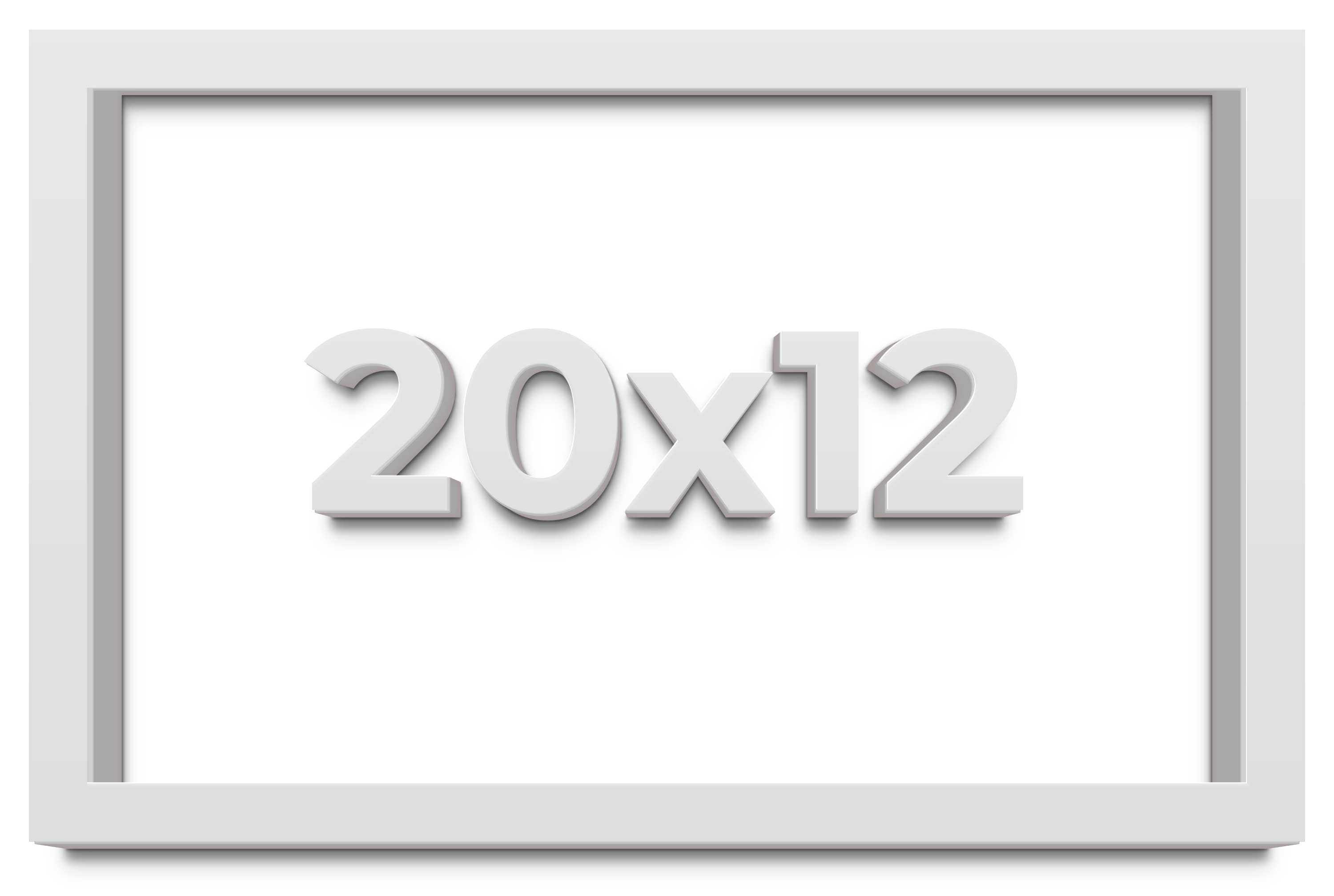 20x12 Shadow Box High Gloss White Display Frame | 1.625 Inches Deep | 1 ...