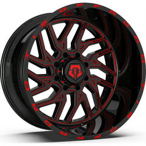 20x12 TIS 544BMR Gloss Black Red Milled Wheel 6x135/6x5.5 (-44mm ...
