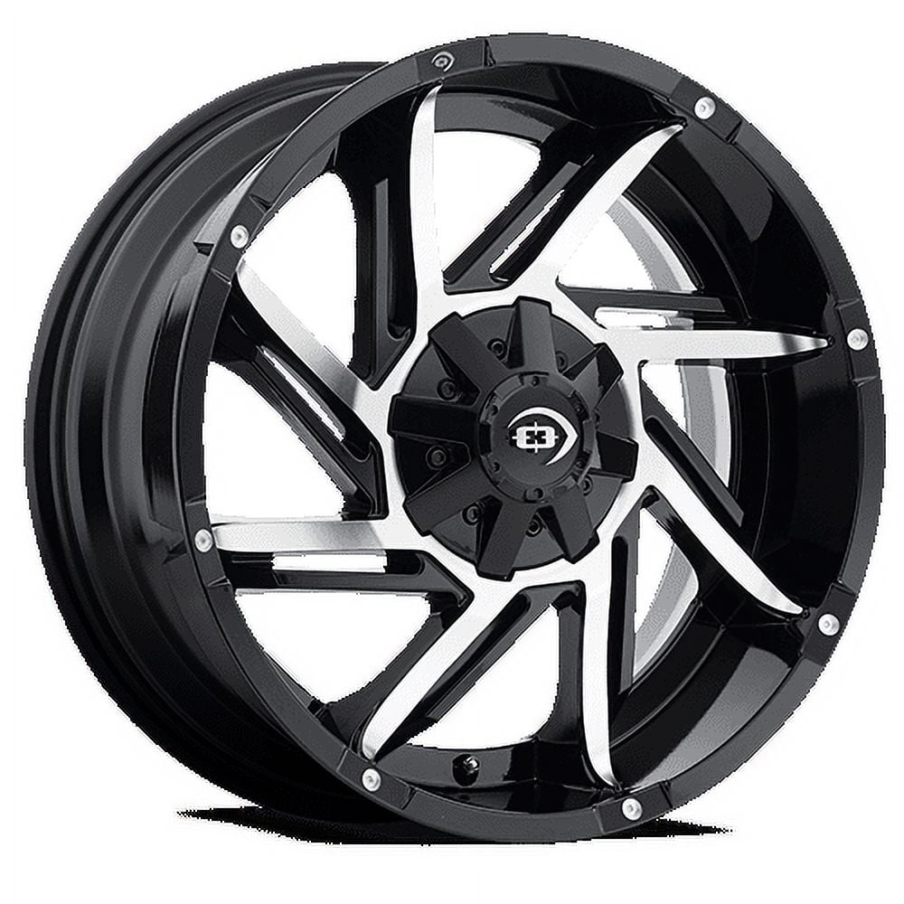 20x12 Vision 422 Prowler Gloss Black Machined Face Wheel 6x5.5 (-51mm ...