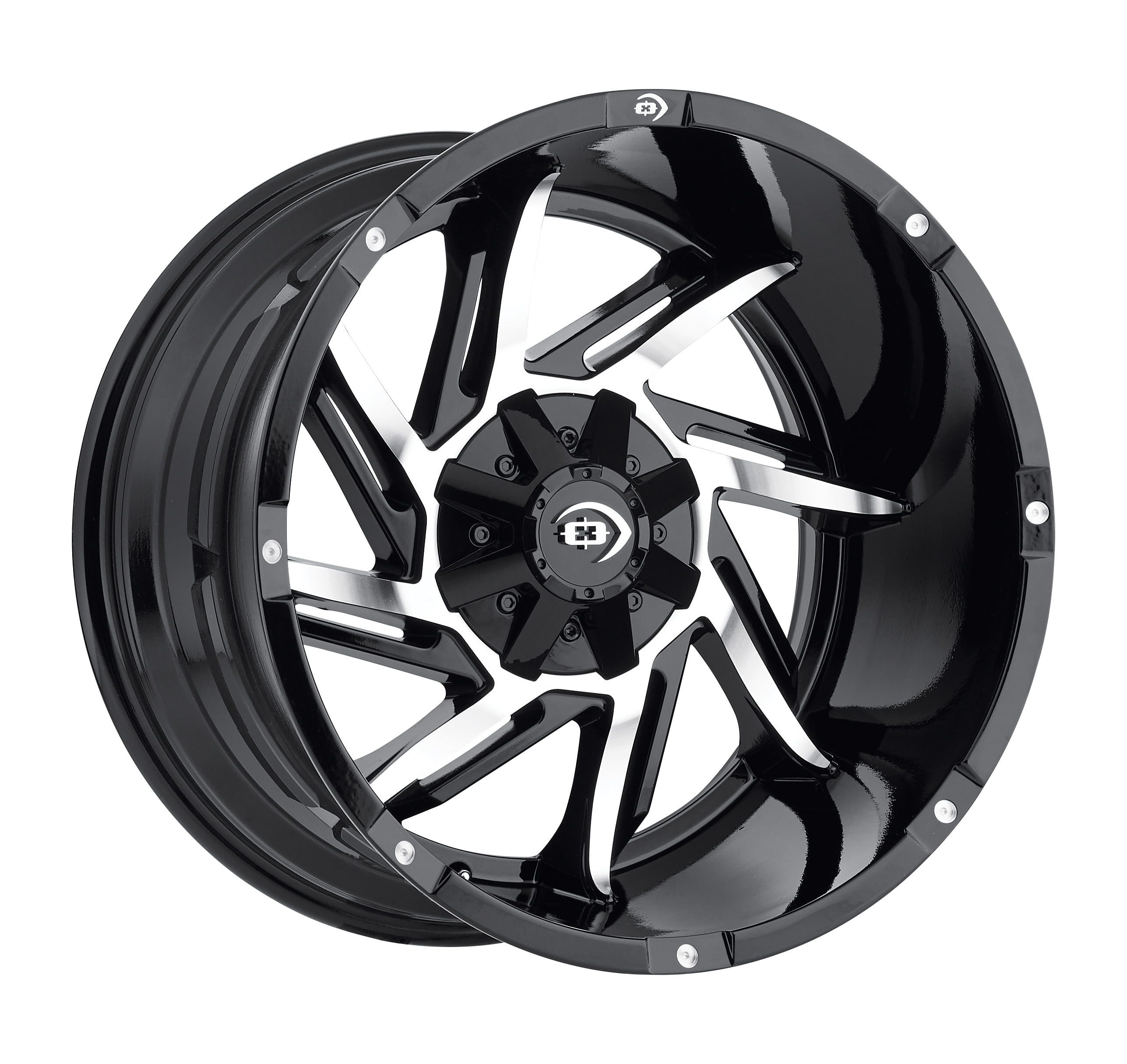 20x12 Vision 422 Prowler Gloss Black Machined Face Wheel 8x170 (-51mm ...