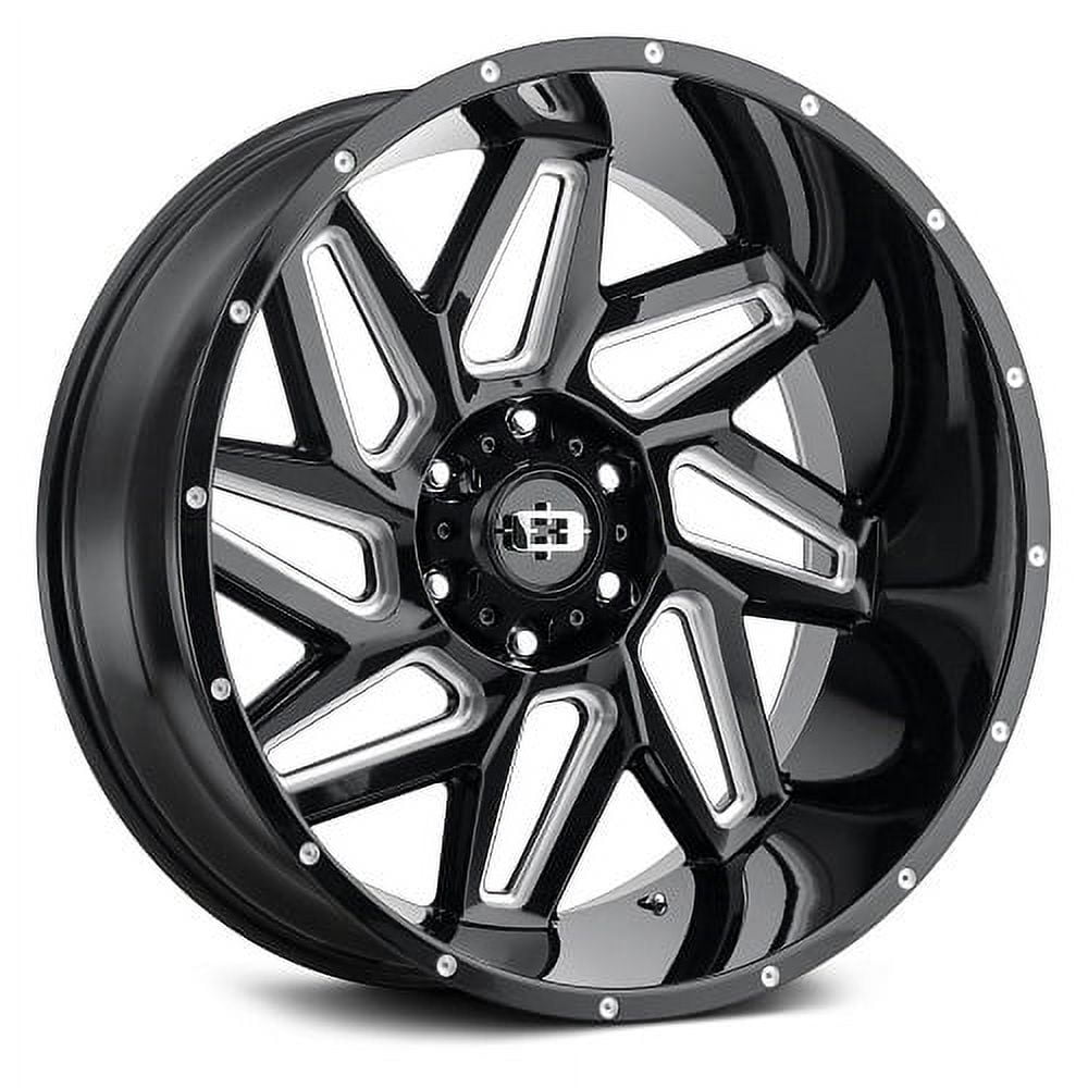 20x12 Vision Off-Road 361 Spyder Gloss Blk Milled Wheel 6x135 (-51mm ...