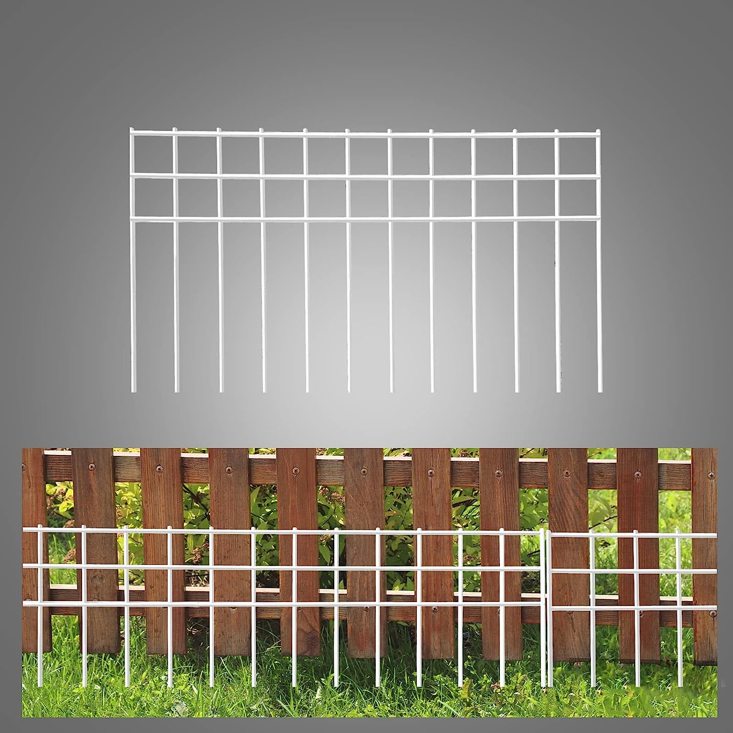 20x12-inch No Dig Animal Barrier Fence, 10 Pack White Dig Protective ...