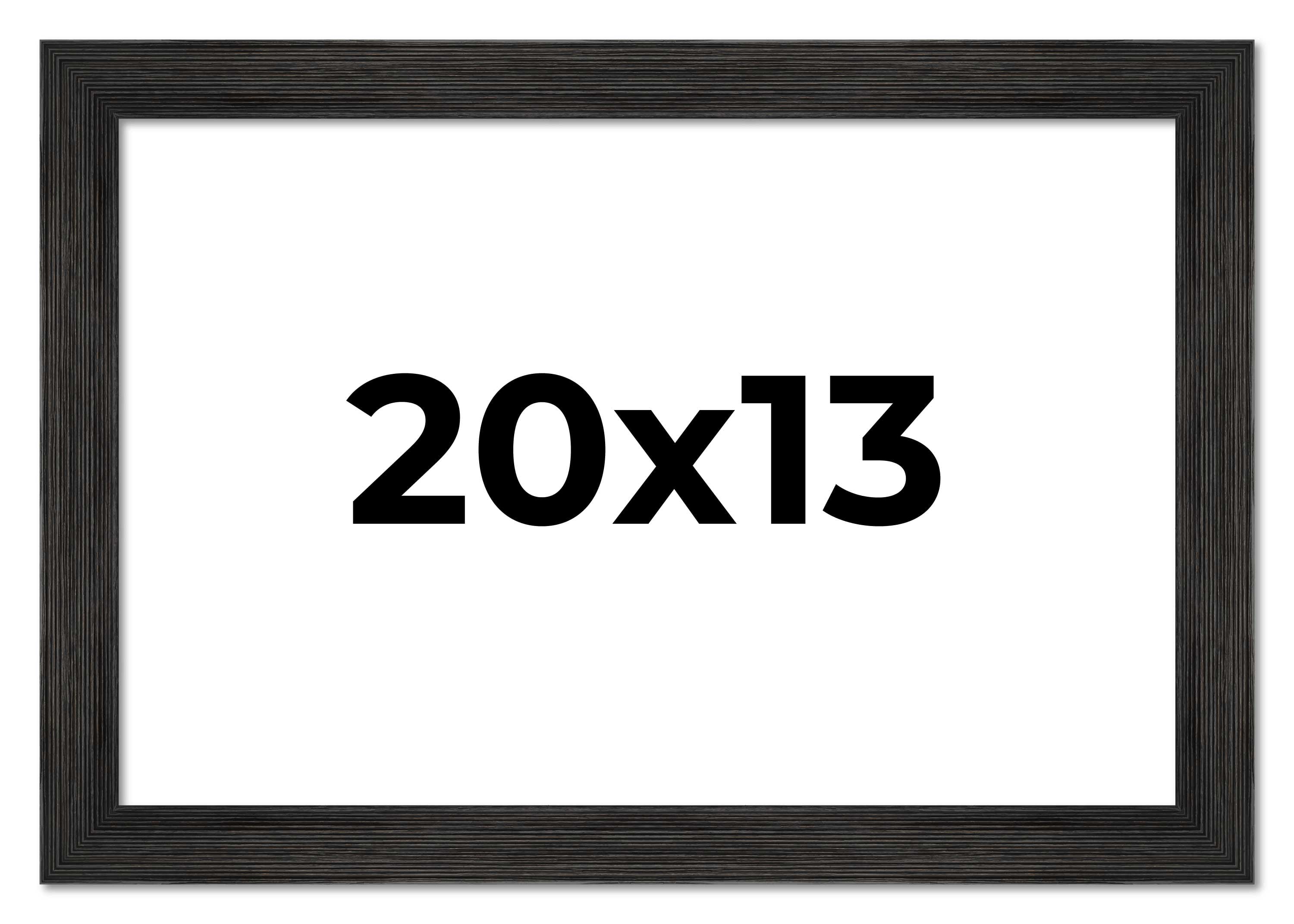 20x13 Black Rustic Wide Barnwood Picture Frame - UV Acrylic, Foam Board ...
