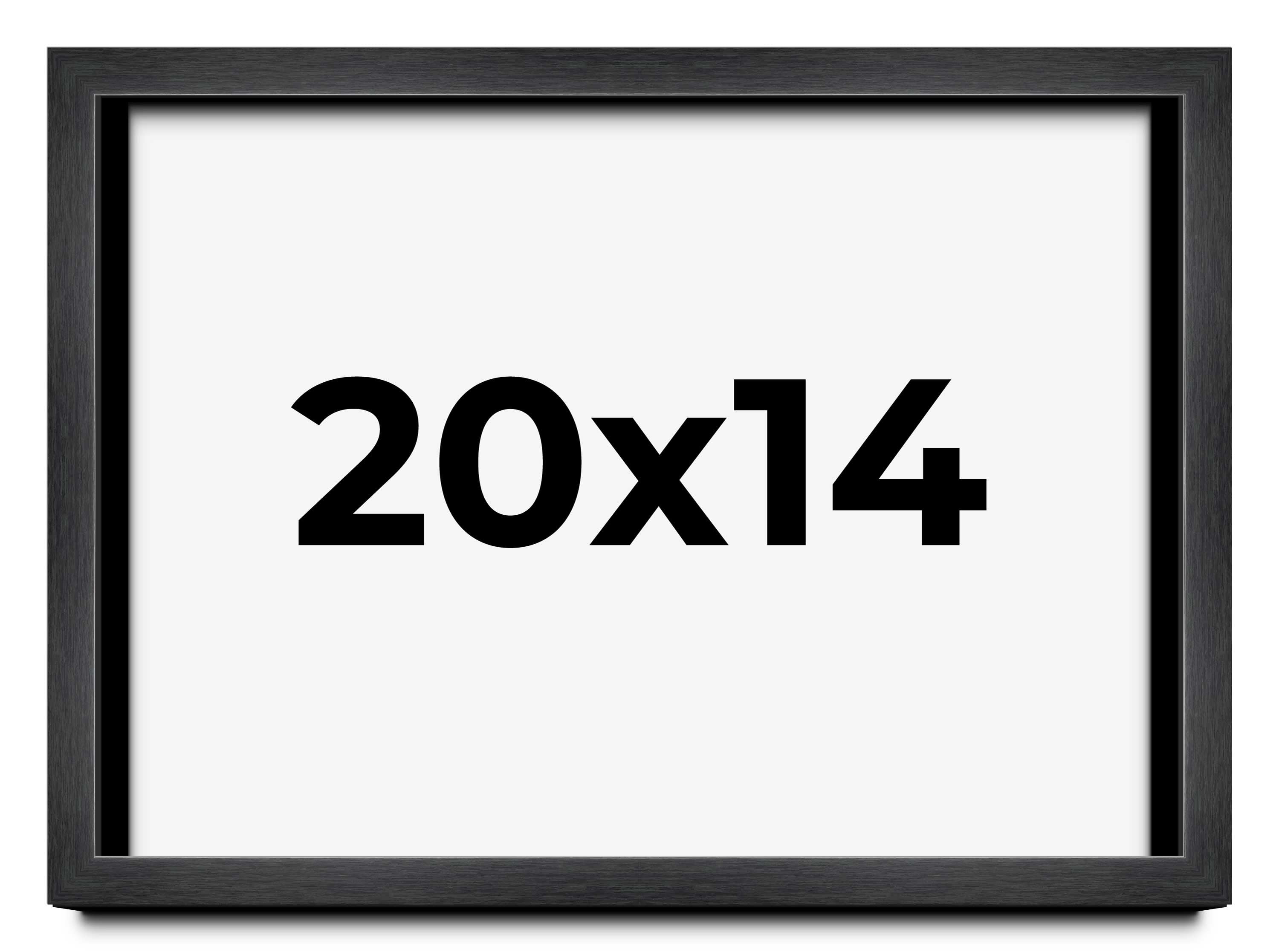 20x14 Frame Black Charcoal Grey Wood Textured Picture Frame | 0.75 Inch ...