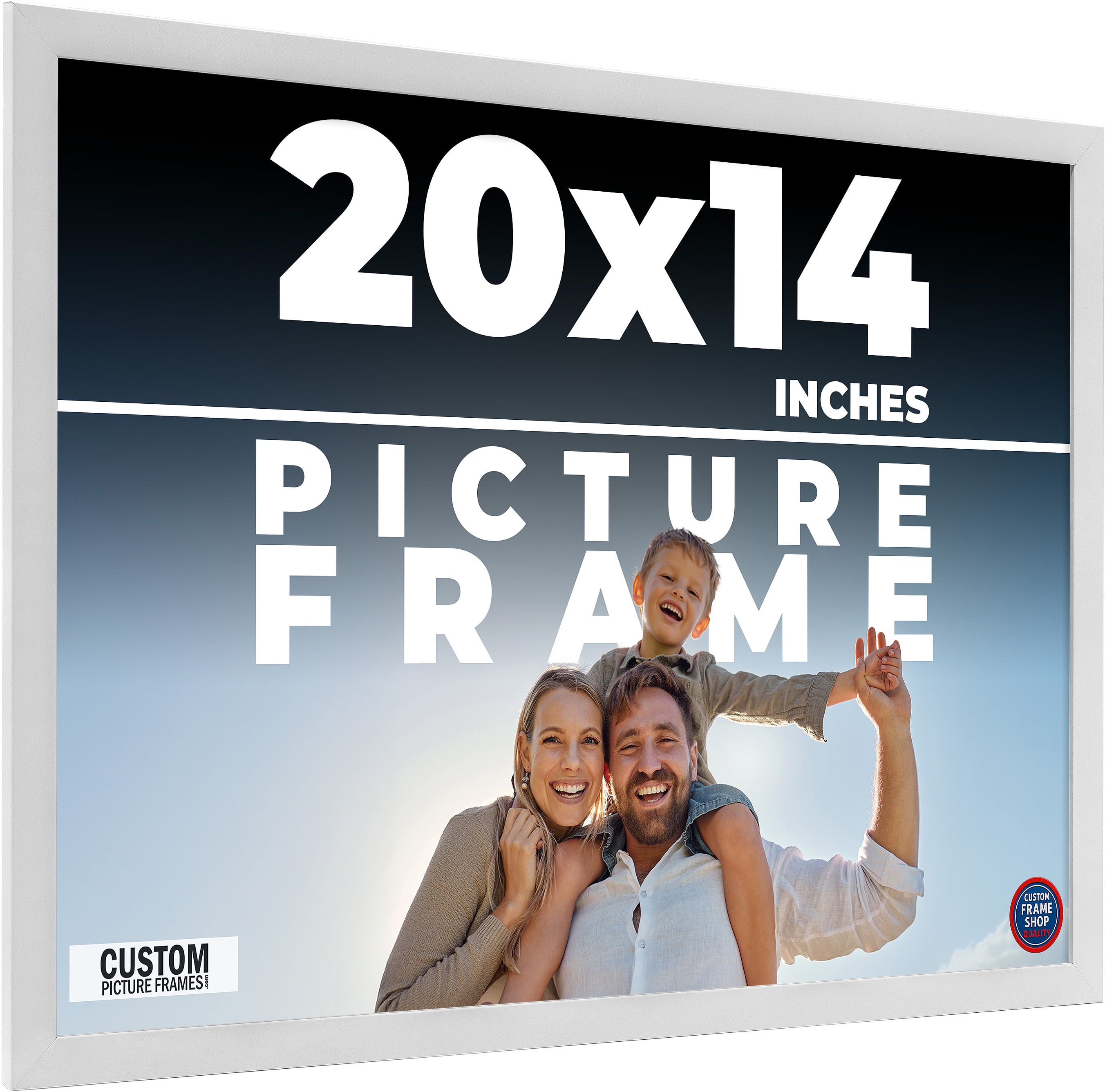 20x14 Frame White Solid Wood Picture Frame Includes UV Acrylic Shatter ...