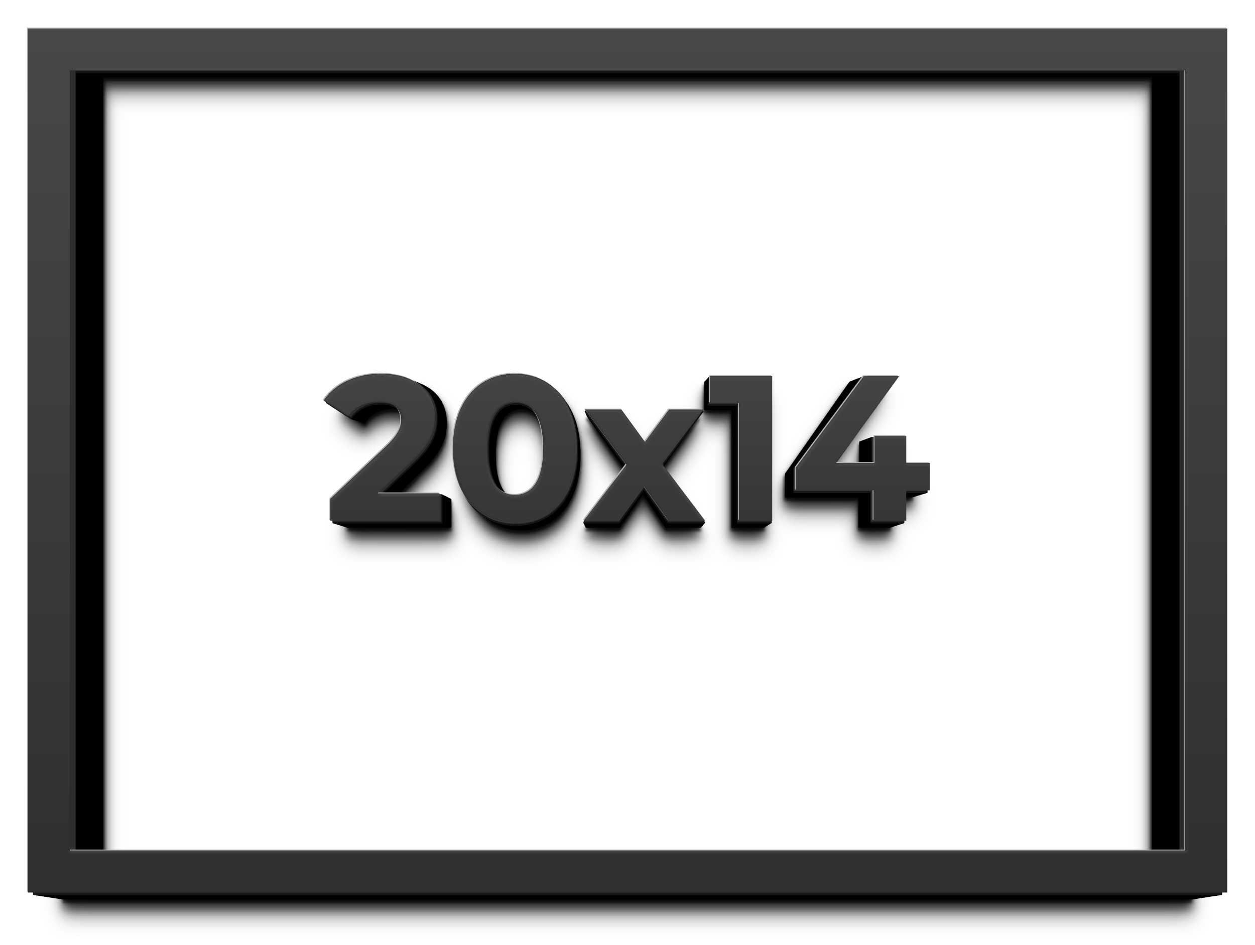 20x14 Shadow Box Frame Black | 1 inches Deep Real Wood Contemporary ...