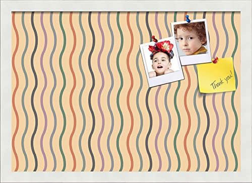 20x14 inch cork bulletin board. this decorative framed pin board comes ...