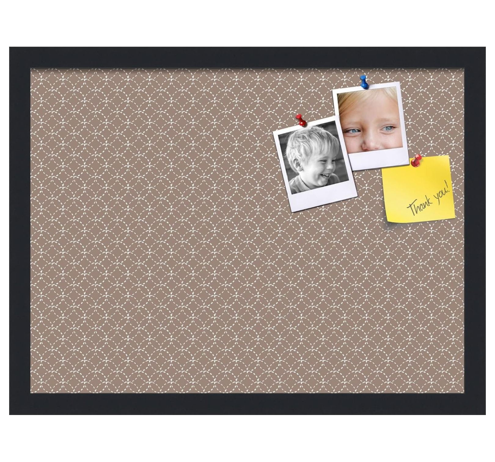 20x15 Inch Cork Bulletin Board. This Decorative Framed Pin Board Comes ...