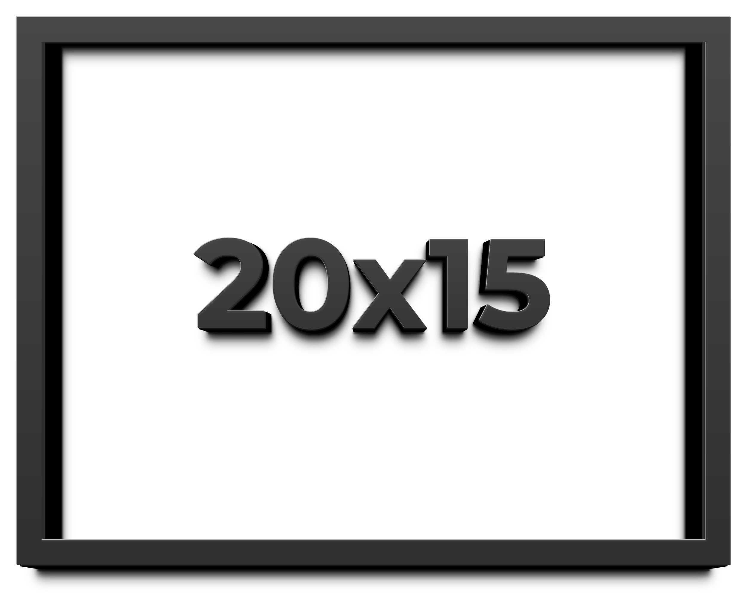 20x15 Shadow Box Frame Black | 1 inches Deep Real Wood Contemporary ...