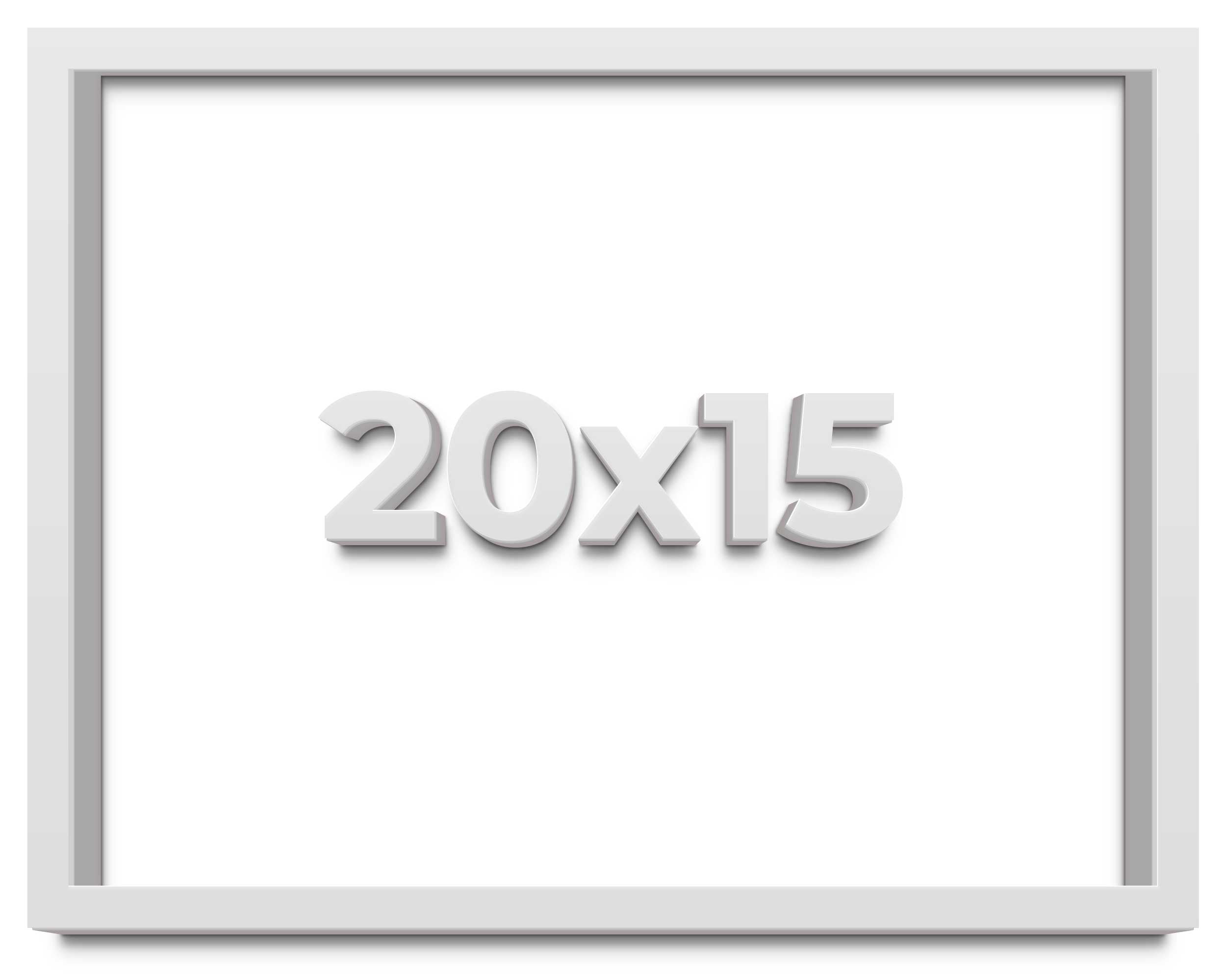 20x15 Shadow Box White Contemporary Wood Shadow Box with White Acid ...