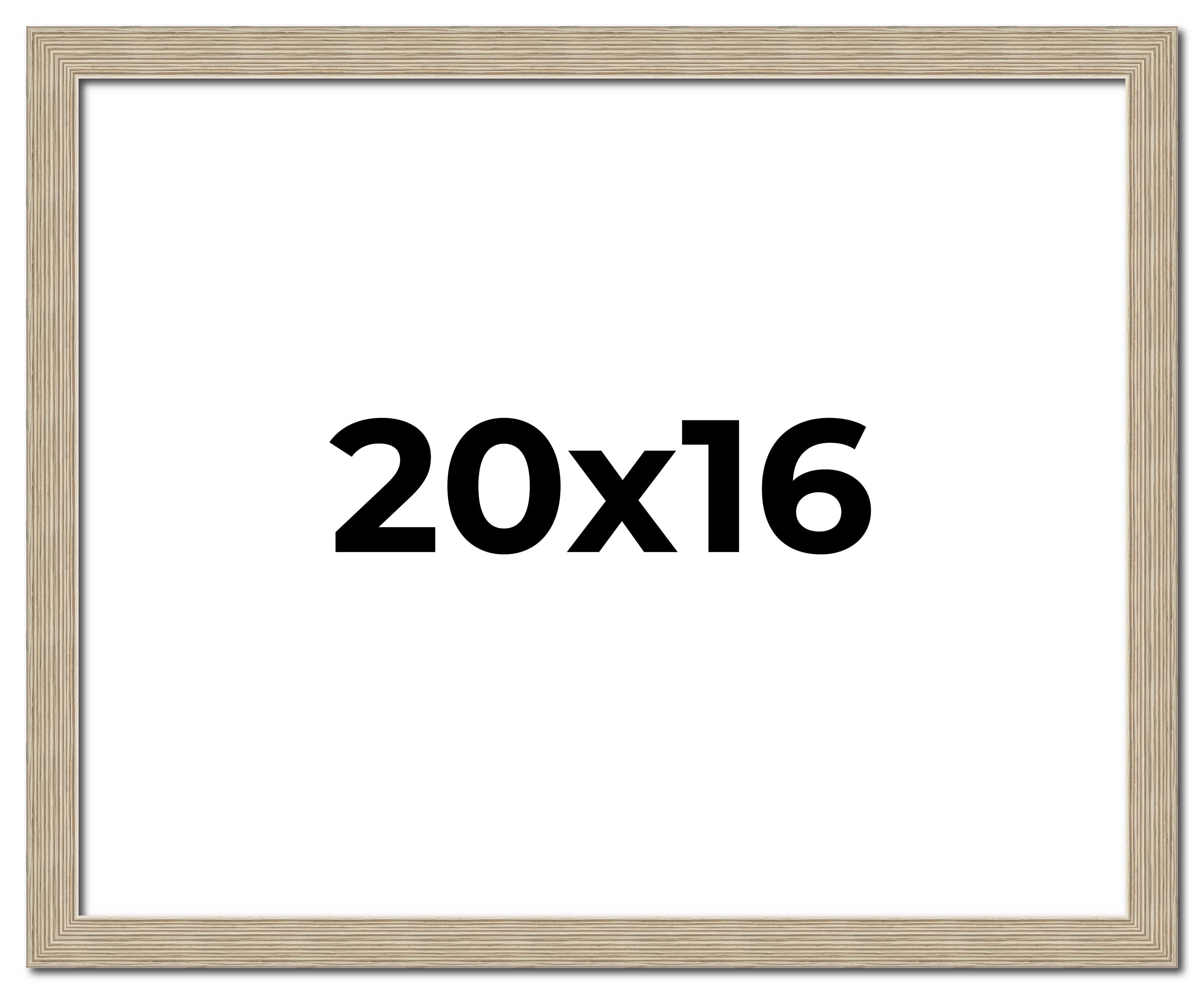 20x16 Frame Grey Solid Wood Picture Frame Width 1 Inches | Interior Frame Depth 0.5 Inches ...