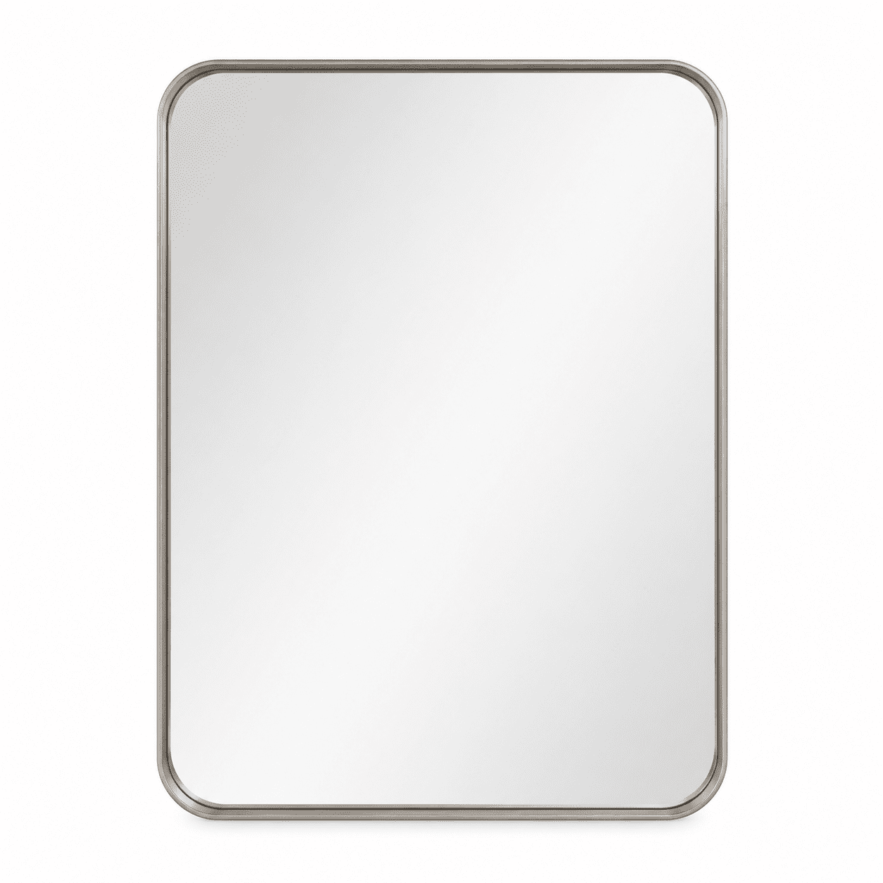 20x16 Inch Bathroom Mirror, Brushed Nickel Rounded Rectangle Vanity ...