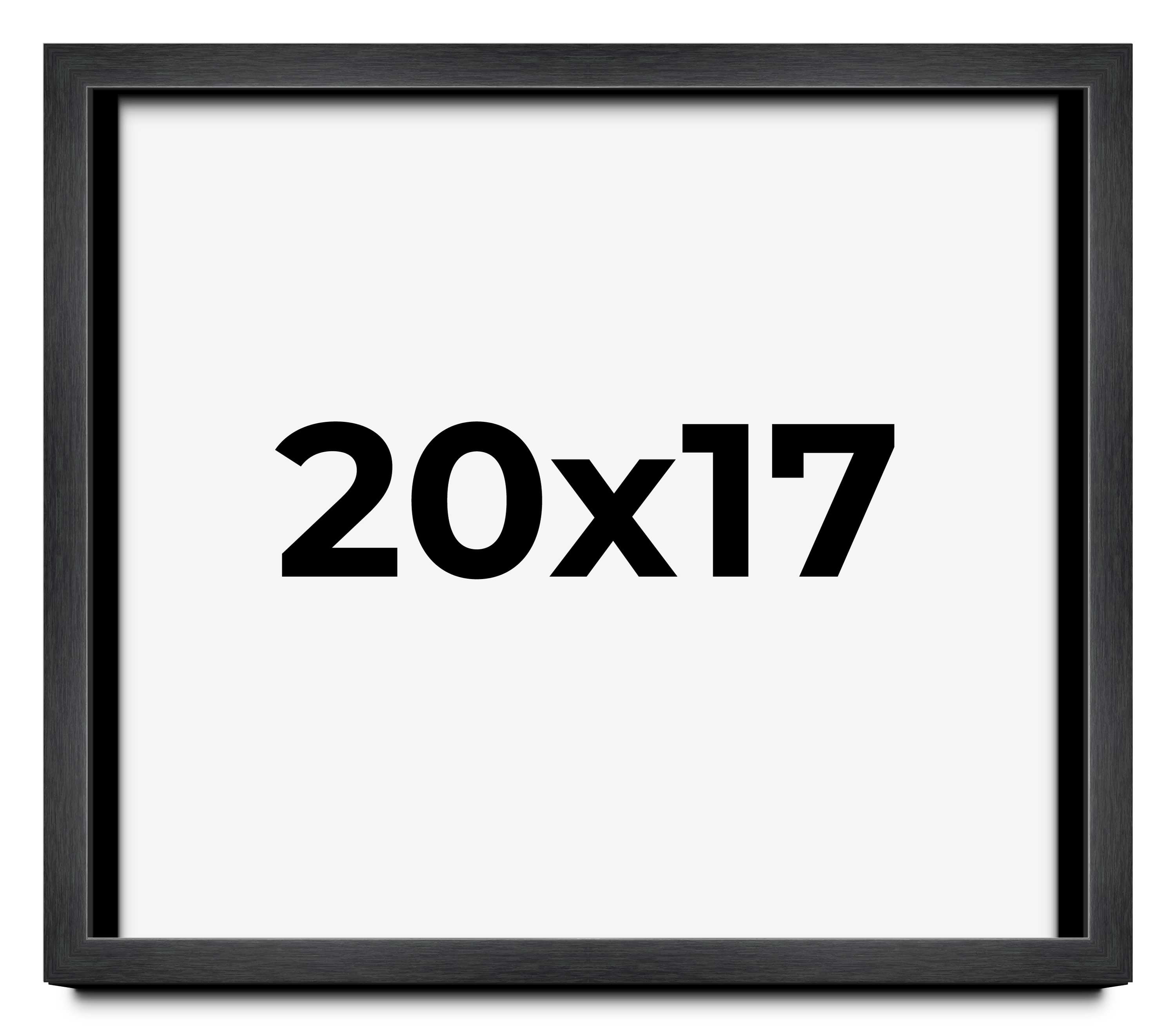 20x17 Frame Black Charcoal Grey Wood Textured Picture Frame | 0.75 Inch ...