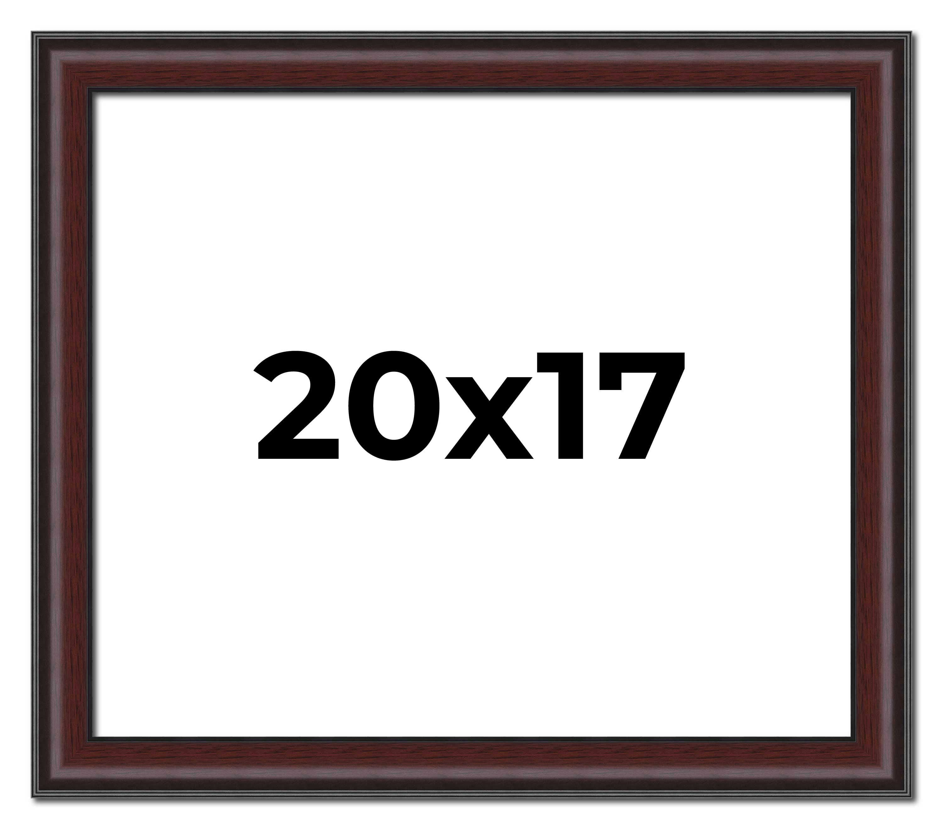 20x17 Frame Brown Round Mahogany Solid Wood Picture Frame | 1.625 Inch ...