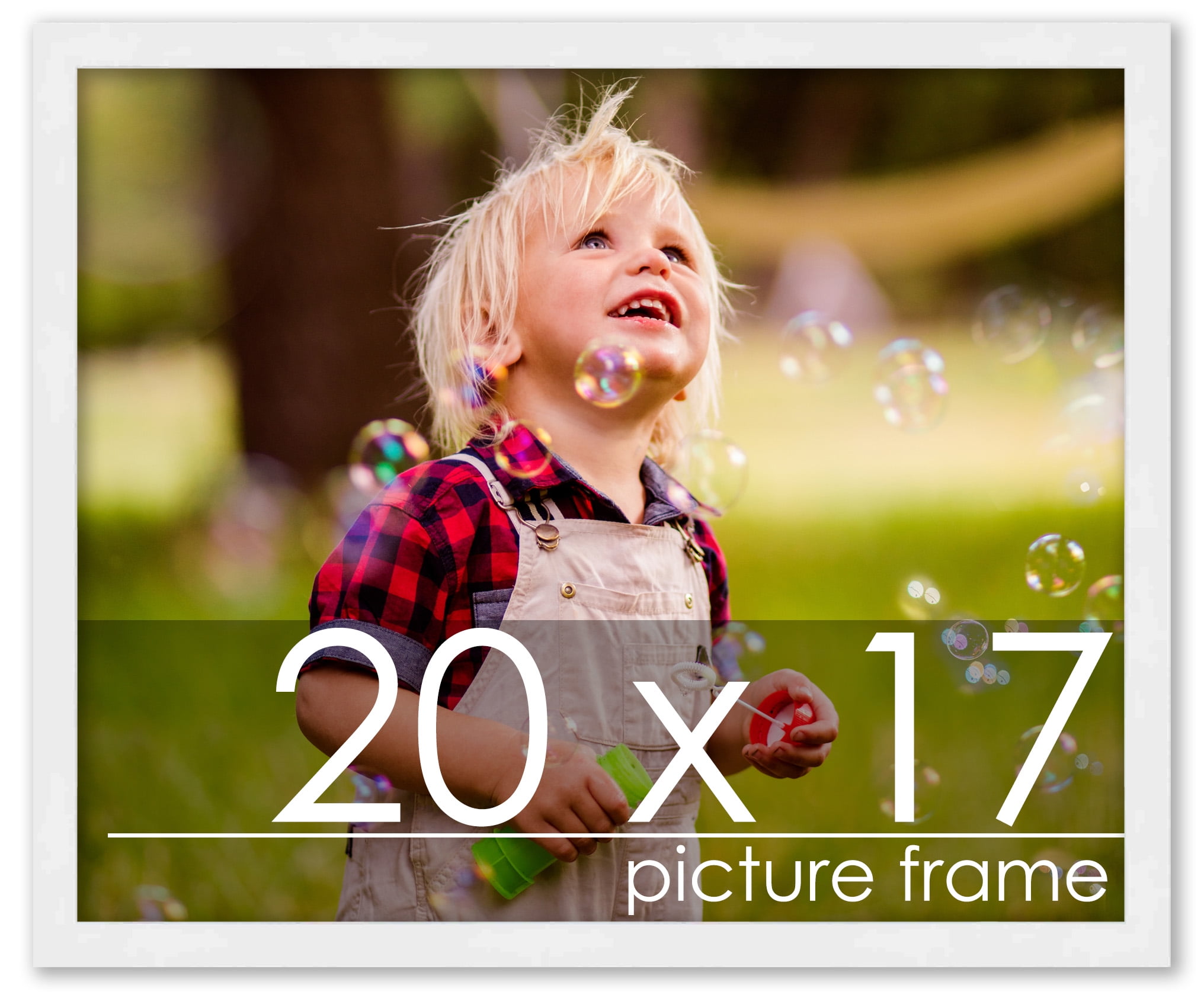 20x17 White Wood Picture Frame - UV Acrylic, Foam Board Backing ...