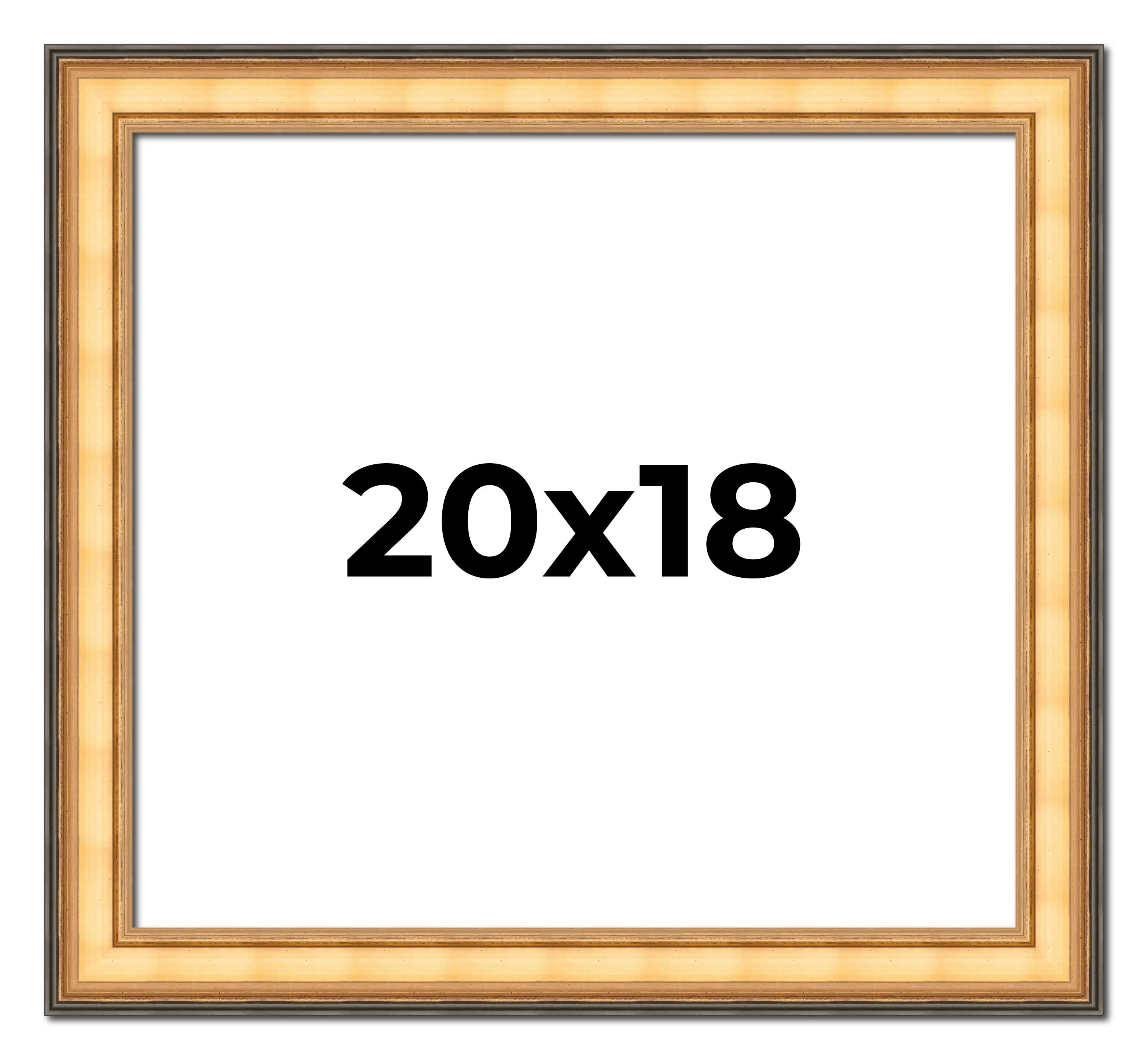 20x18 Frame Gold Plein Aire Solid Wood Picture Frame Width 2 Inches ...