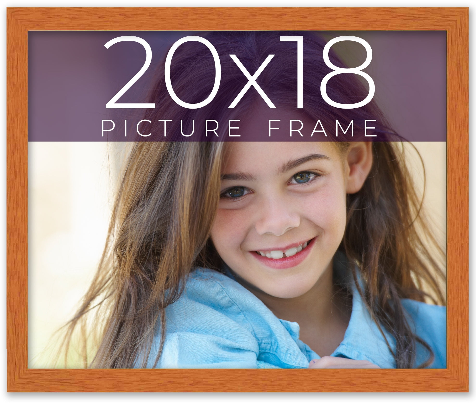 20x18 Honey Brown Real Wood Picture Frame Width 0.75 inches | Interior ...