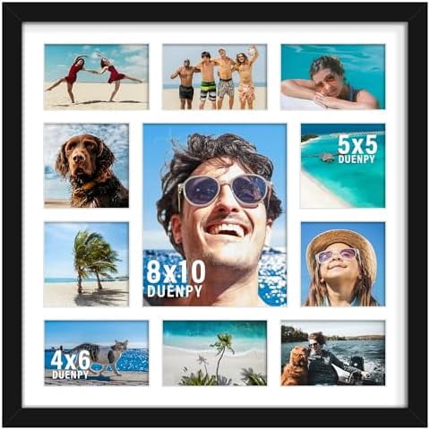 20x20 Collage Picture Frames Display One 8x10 Inch and Six 4x6 and Four ...