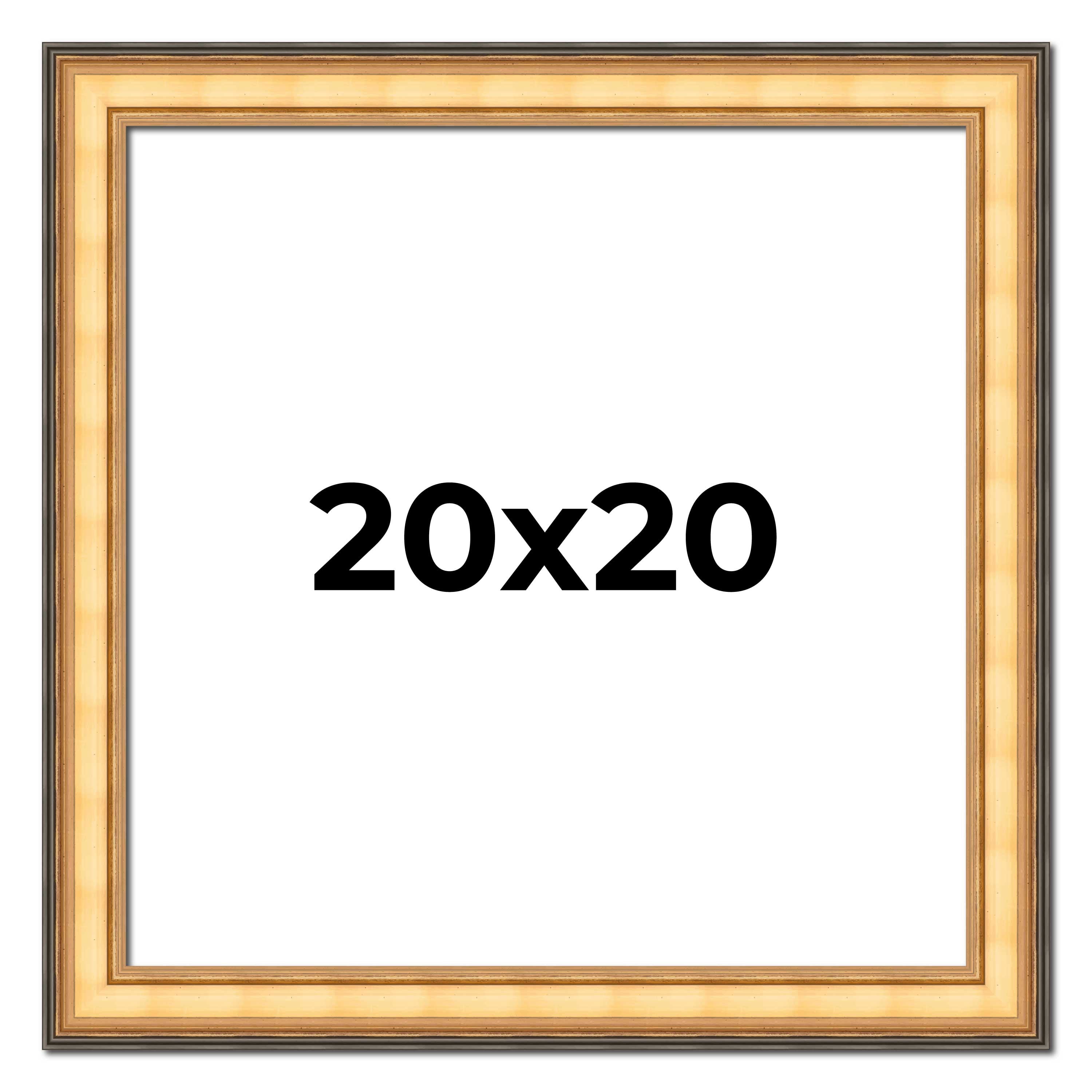 20x20 Frame Gold Plein Aire Solid Wood Picture Frame Width 2 Inches ...