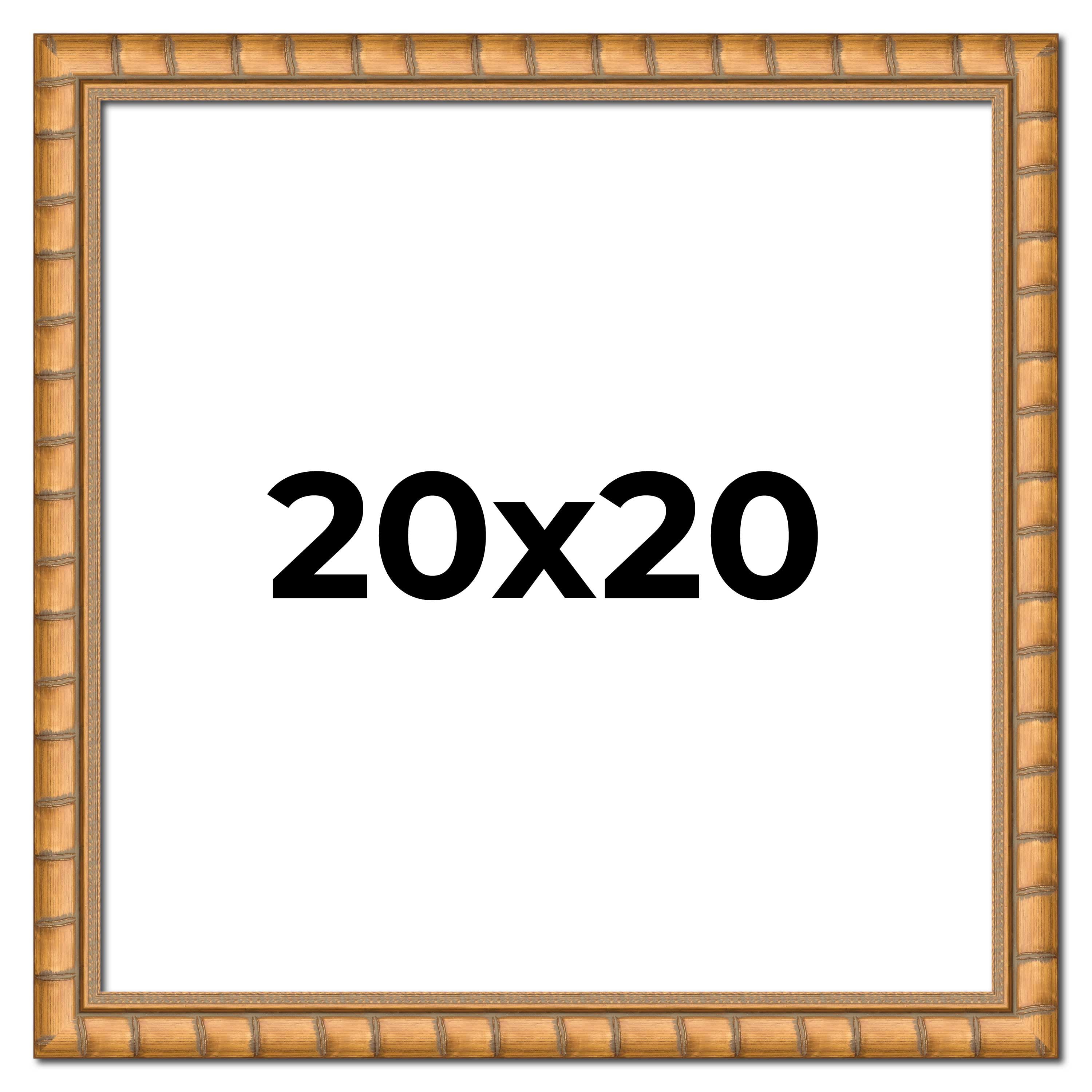 20x20 Frame Gold Real Wood Picture Frame Width 1.5 inches | Interior ...