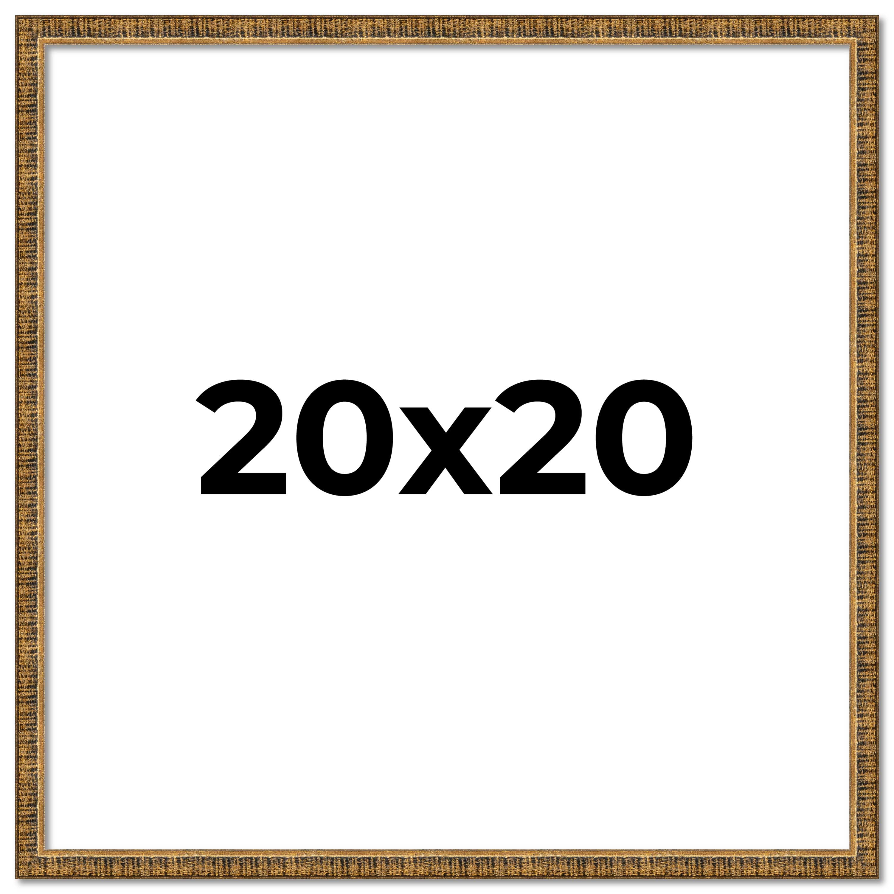 20x20 Frame Gold Solid Wood Picture Frame Includes UV Acrylic ...