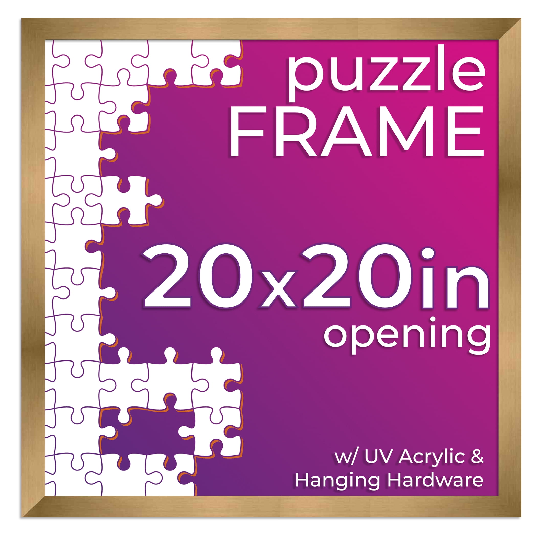 20x20 Jigsaw Puzzle Frame Kit - Kit Includes Puzzle Glue Sheets, Bronze ...
