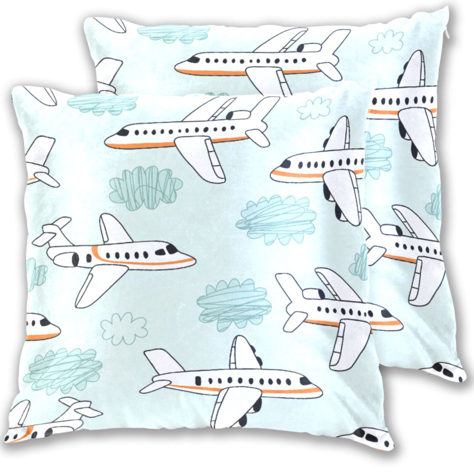 20x20 Inch Throw Pillow Covers 2-Pack - Cotton Velvet Double-Sided ...