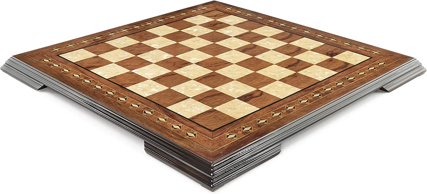 20x20 Inch Wooden Chessboard Rosewood and Mother of Pearl Wooden ...