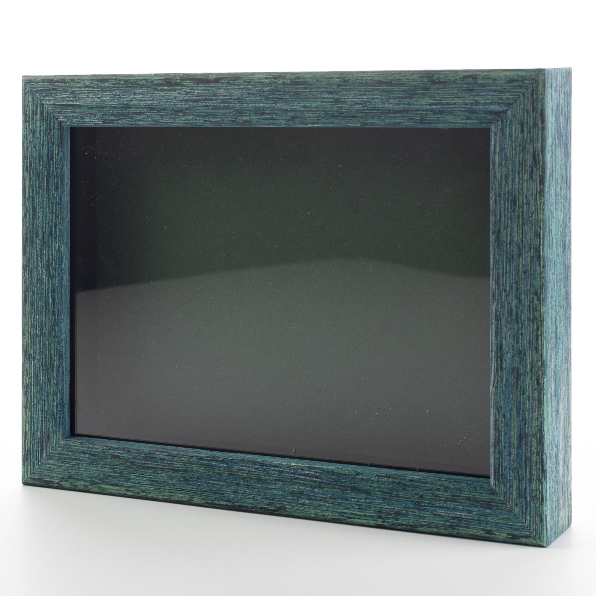 20x20 Shadow Box Frame Farm Blue Real Wood with a Green Acid-Free ...