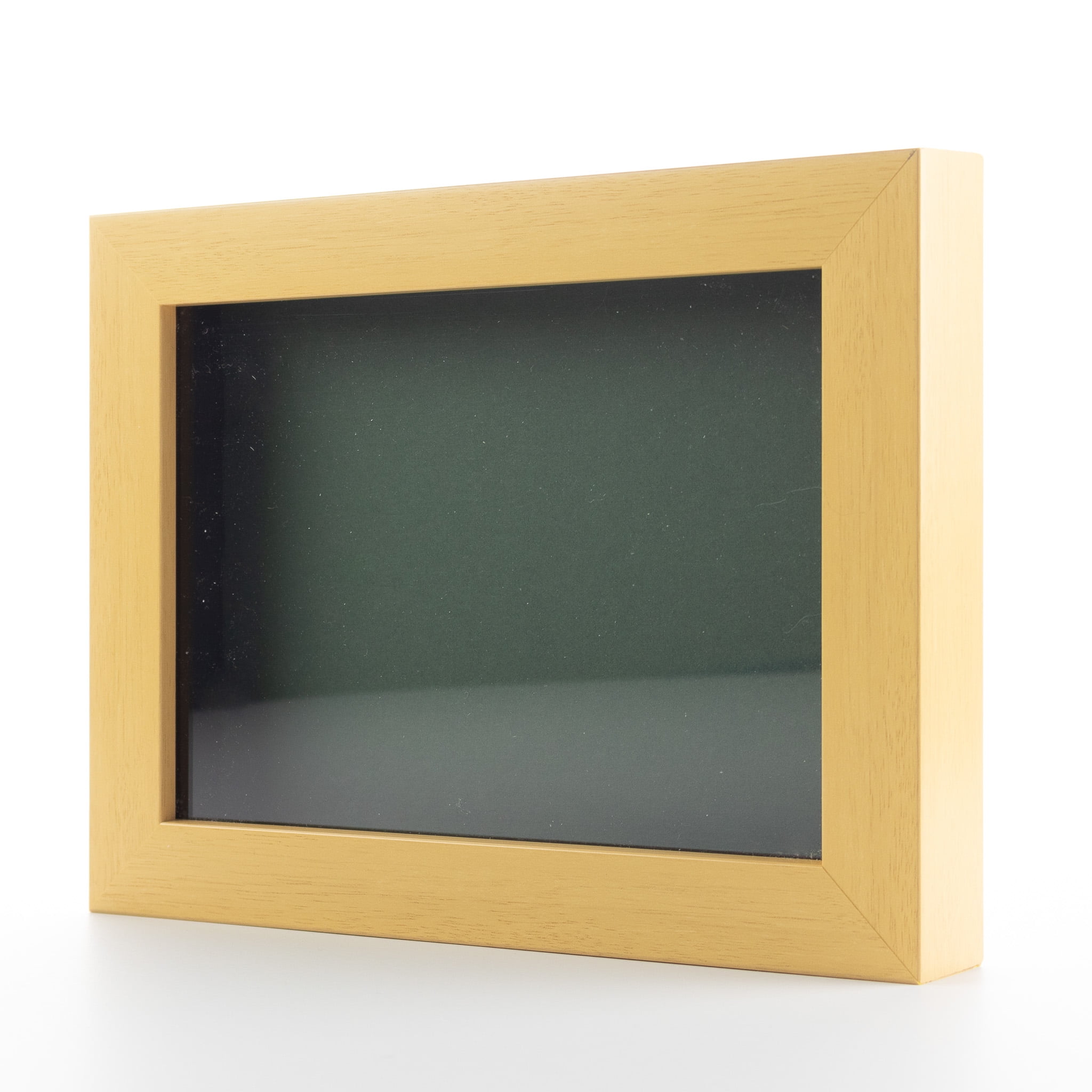 20x20 Shadow Box Frame Natural Real Wood with a Green Acid-Free Backing ...