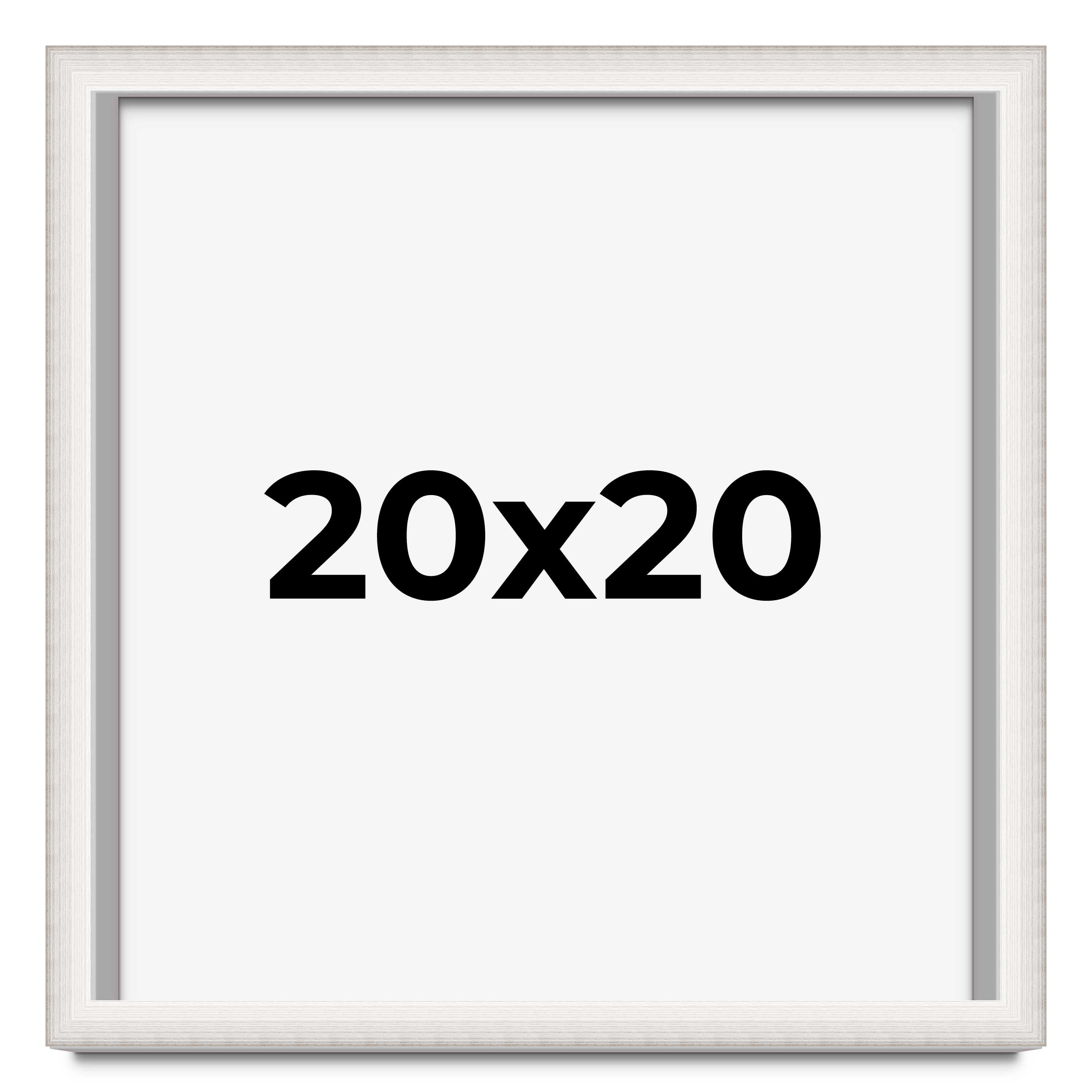 20x20 Shadow Box Silver Brushed Striped Display Frame | 1.625 Inches ...