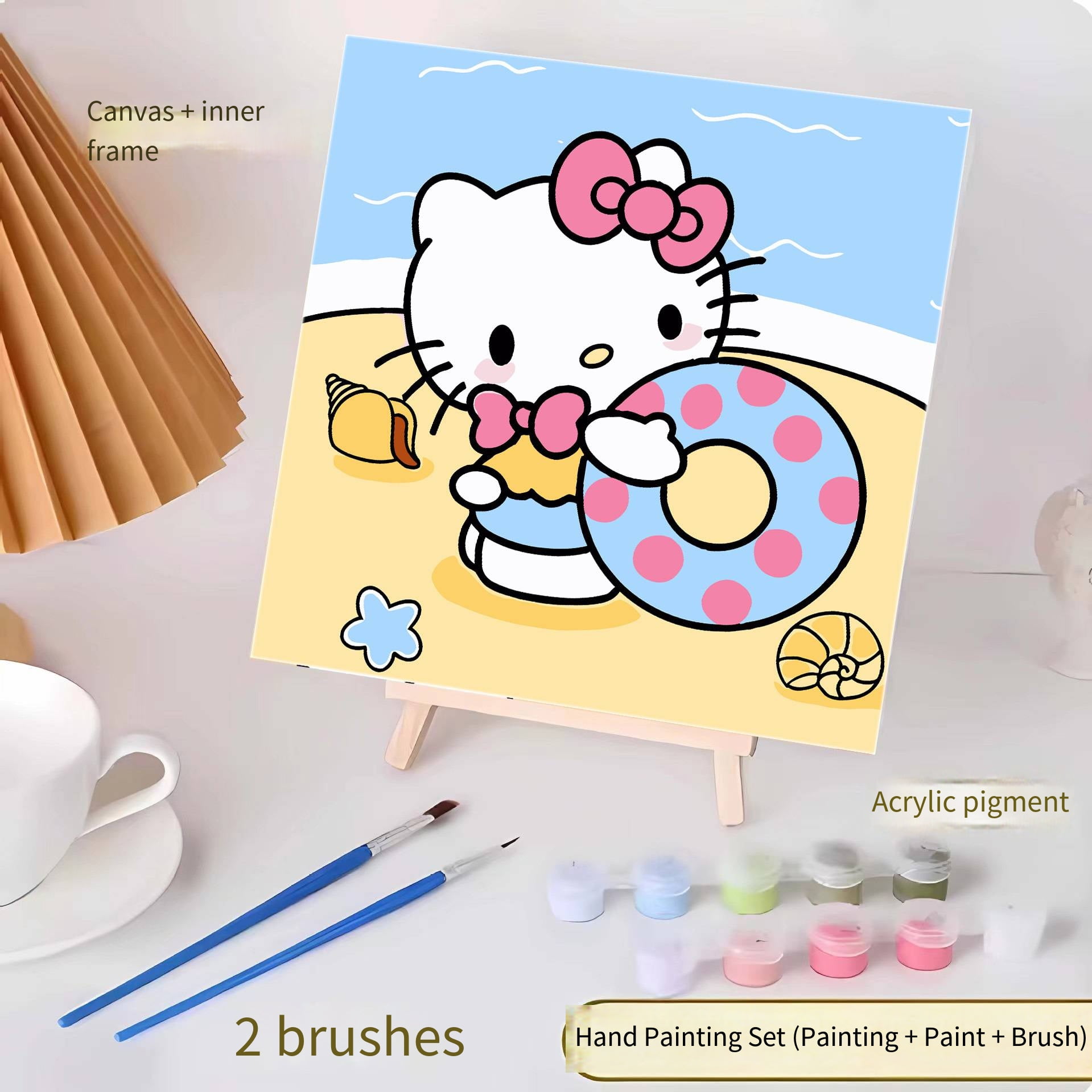 20x20cmDigital oil painting diy cartoon KT cat Kuromi Cinnamoroll coloring painting (including ...