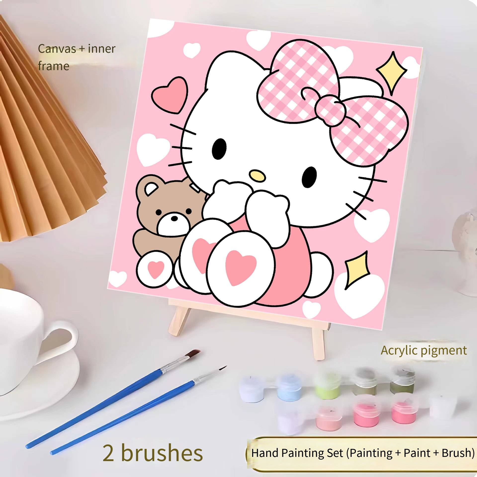 20x20cmDigital oil painting diy cartoon KT cat Kuromi Cinnamoroll coloring painting (including ...