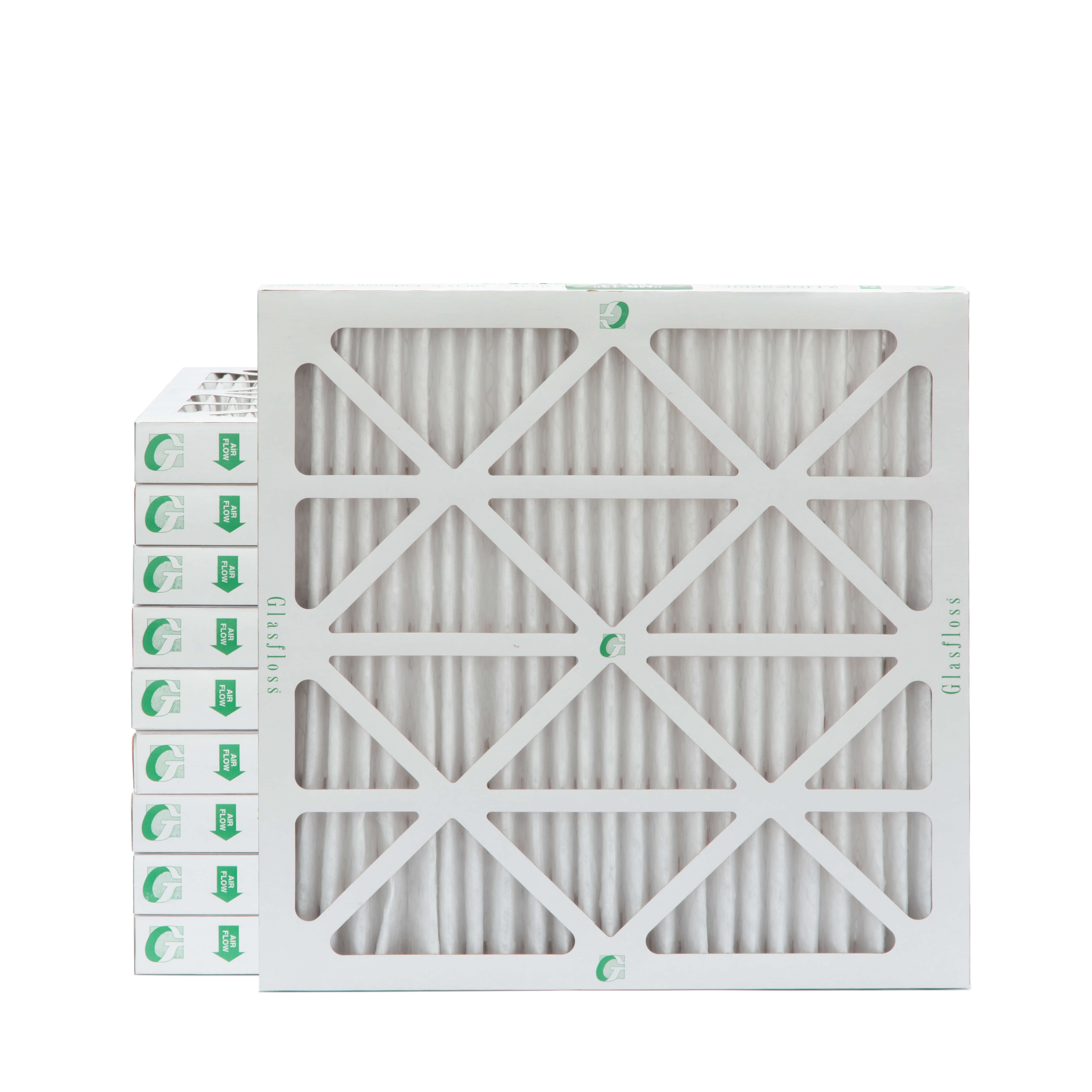 Glasfloss Industries 20x20x2 MERV 13 HVAC AC Furnace Air Filters, 12 ...