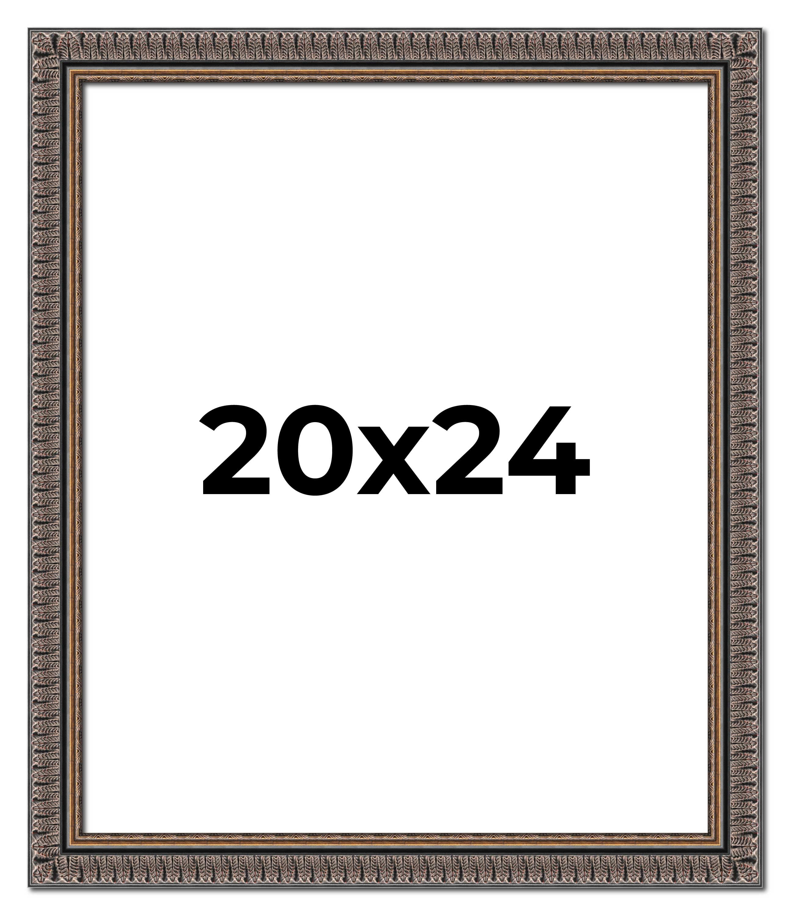 20x24 Frame Black Feather Payton Ornate Solid Wood Picture Frame Width ...
