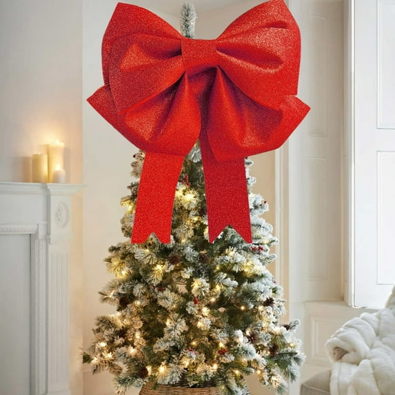 20x24 Inch Glitter Bow Red Shiny Christams Bow For Home Party Wedding ...