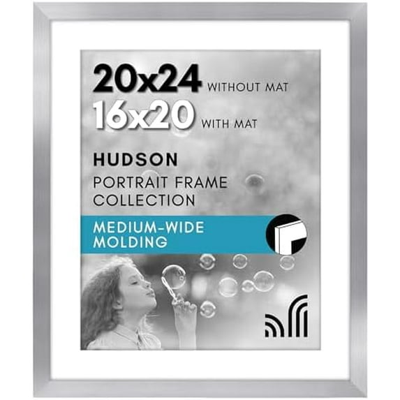 20x24 Picture Frame with Polished Plexiglass - Use as 16x20 Frame with ...
