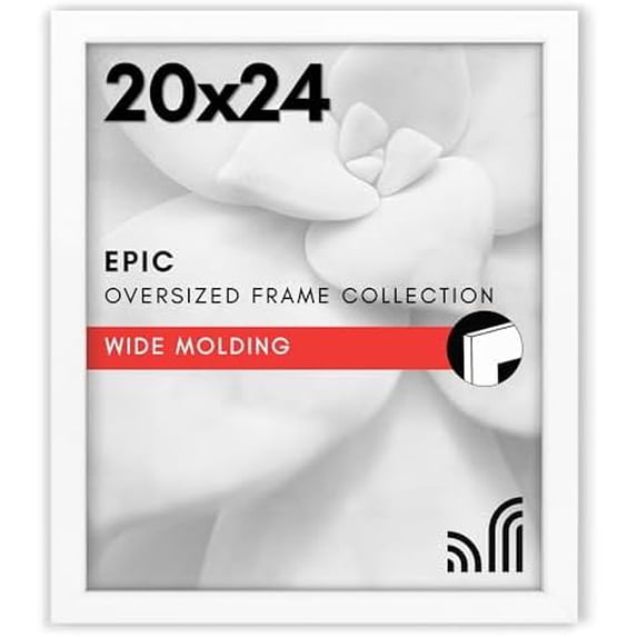 20x24 Picture Frame with Polished Plexiglass - White Picture Frame ...