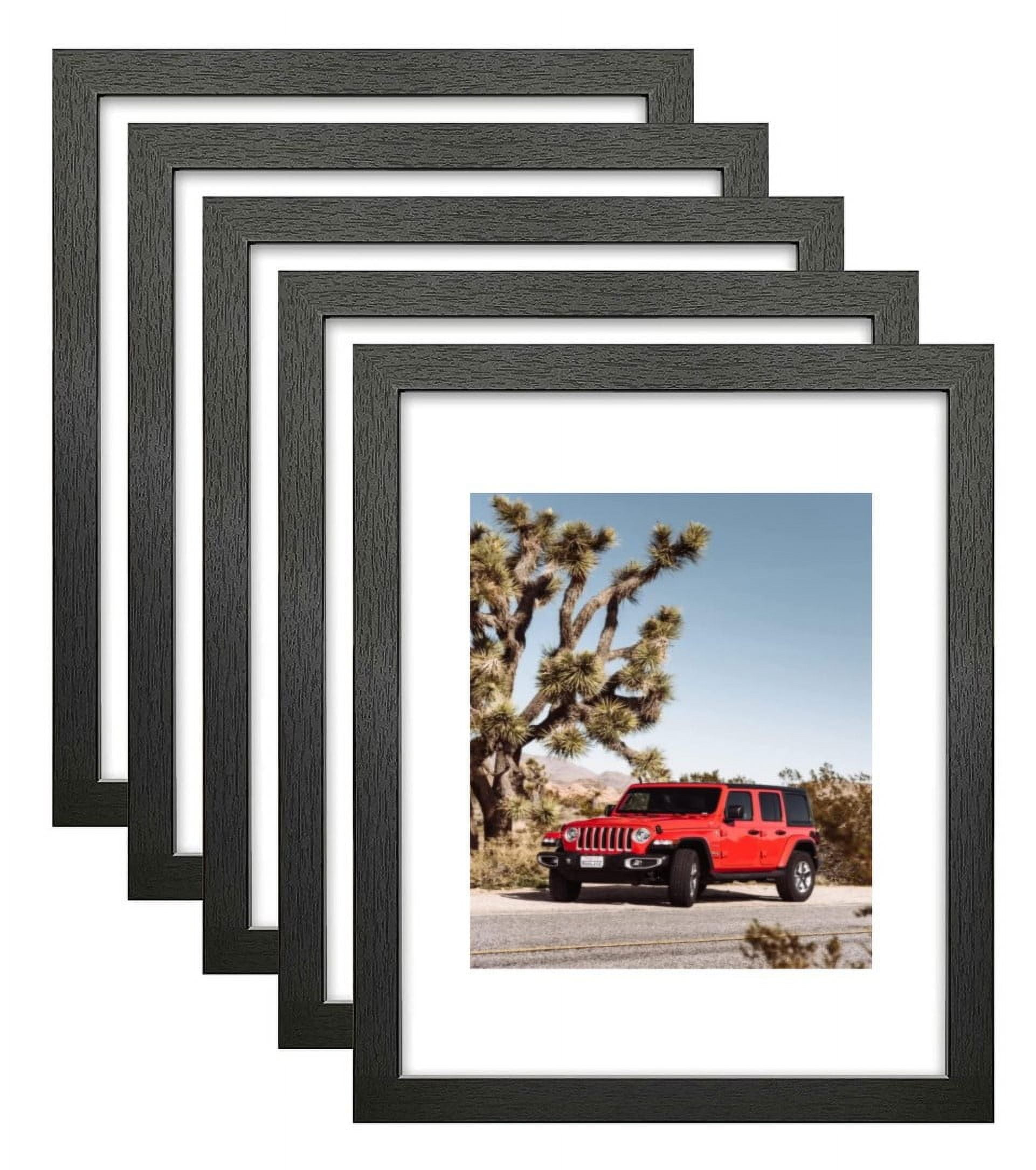 20x24 Picture Frame in Black Wooden Grain With Polished Plexiglass ...