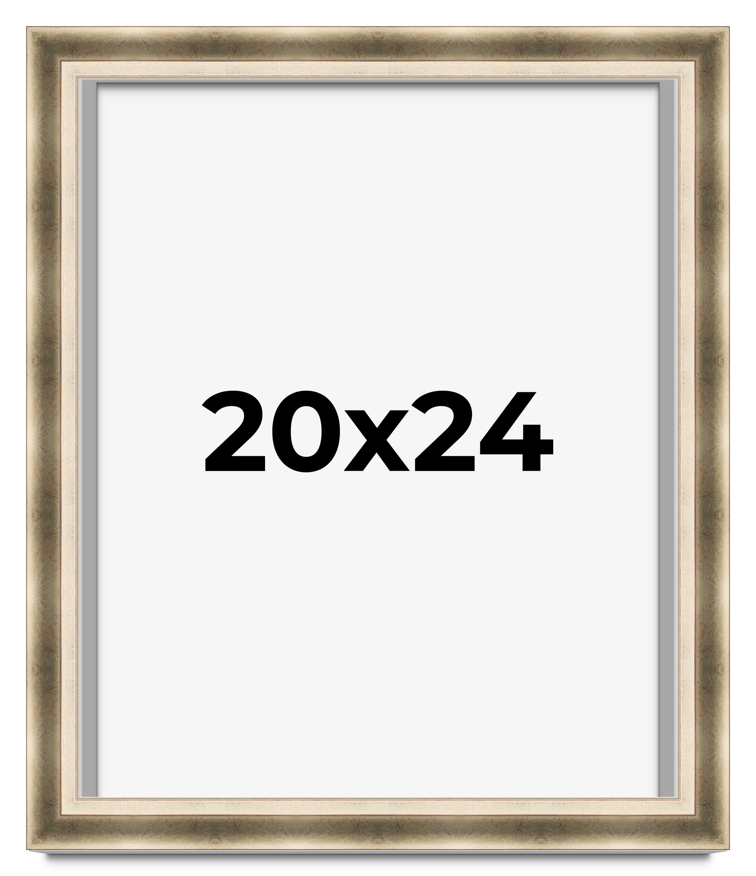20x24 Shadow Box Frame Silver | 1.75 inches Deep Real Wood Traditional ...