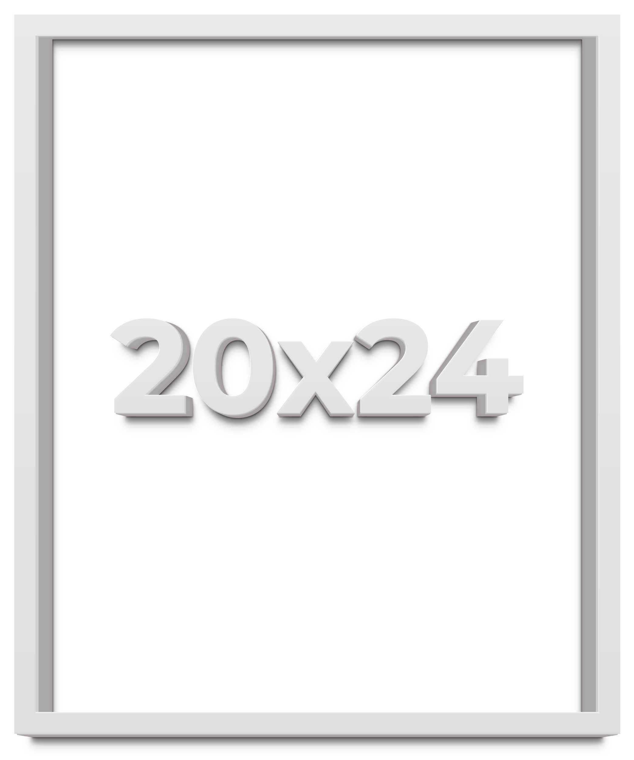 20x24 Shadow Box Frame White | 1 Inches Deep Real Wood Contemporary ...