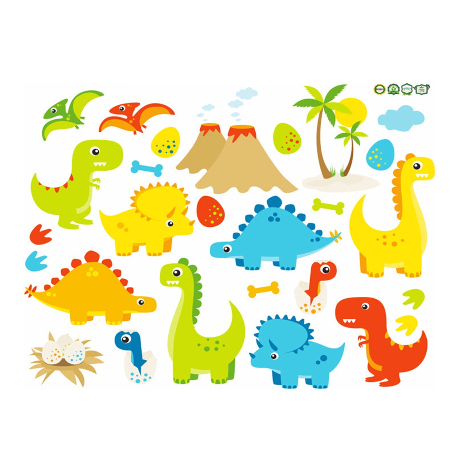 20x24 inch 1Pcs Cartoon Dinosaur World Wall Decal Bedroom DIY Sticker ...