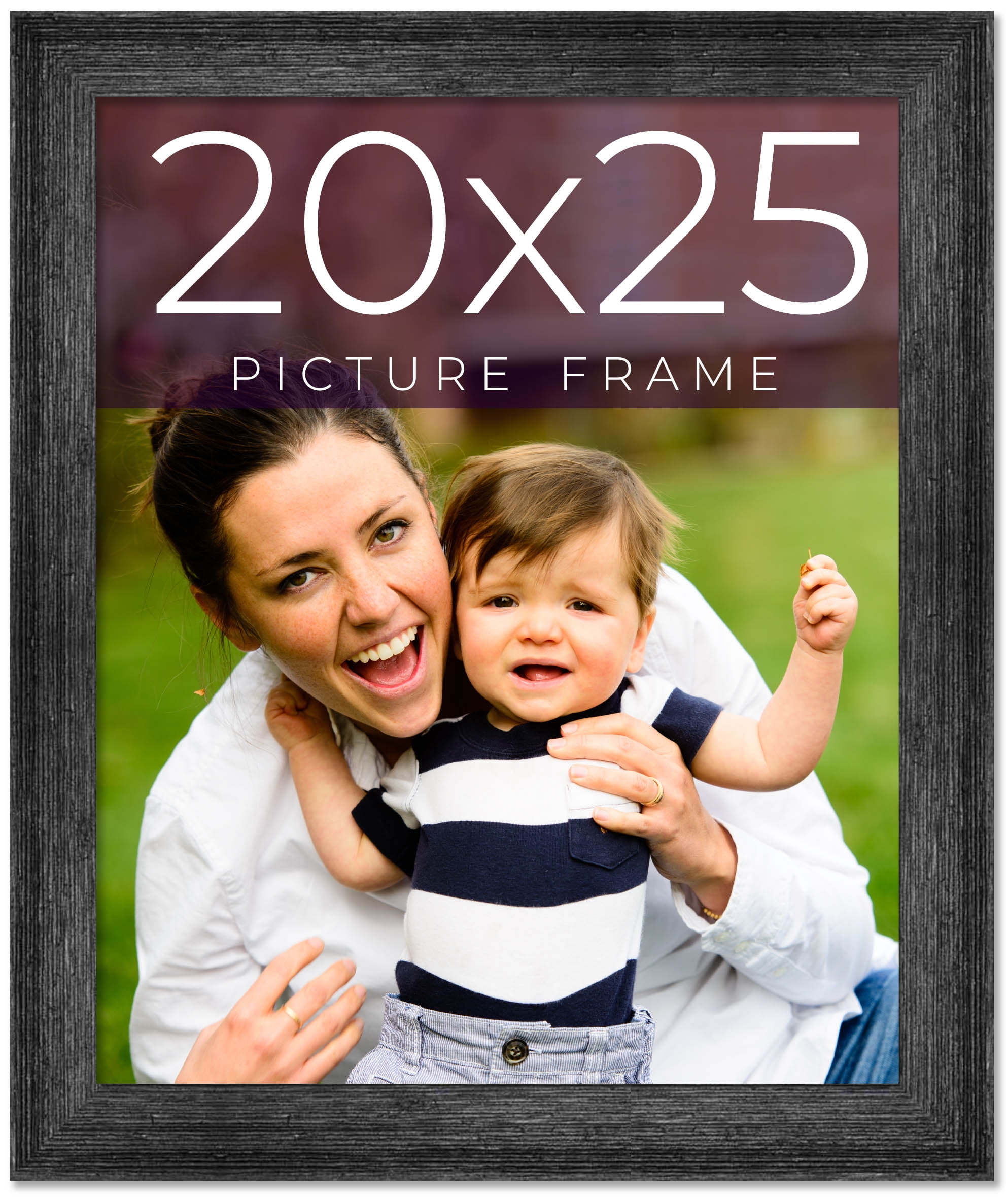 20x25 Frame Black Real Wood Picture Frame Width 1.5 inches | Interior ...