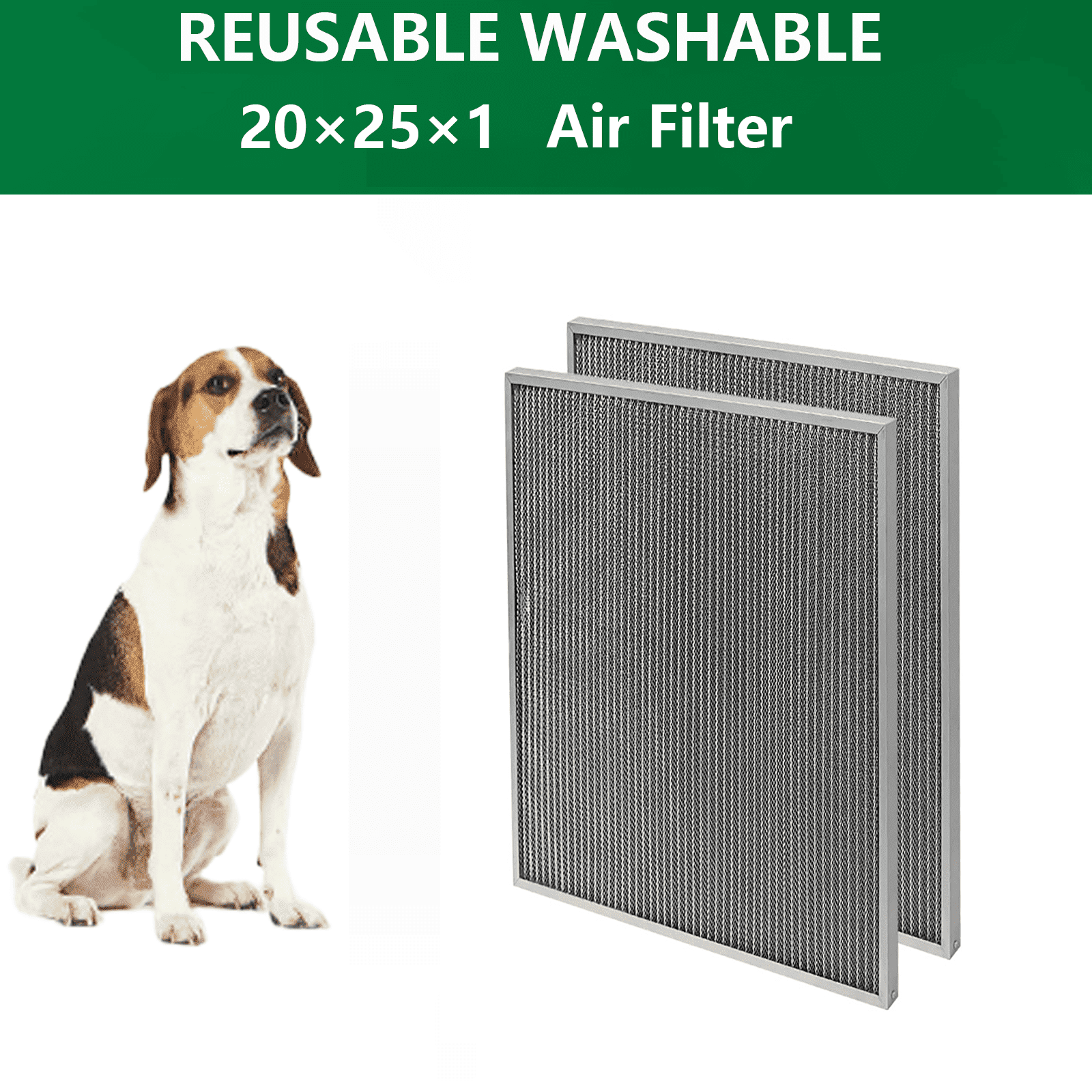 20x25x1Inche Electrostatic Air Filter, Washable & Reusable Aluminum AC ...