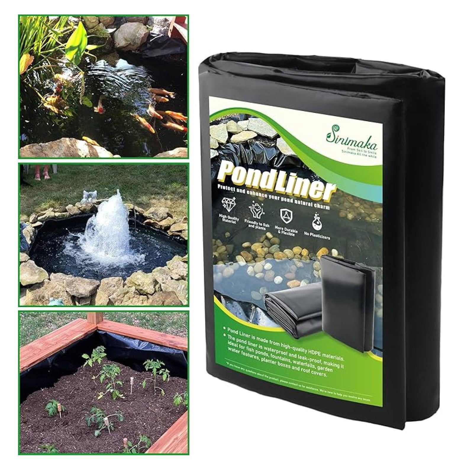 20x26 Ft HDPE Small Pond Liners for Outdoor Ponds, Pond Liners for Koi ...