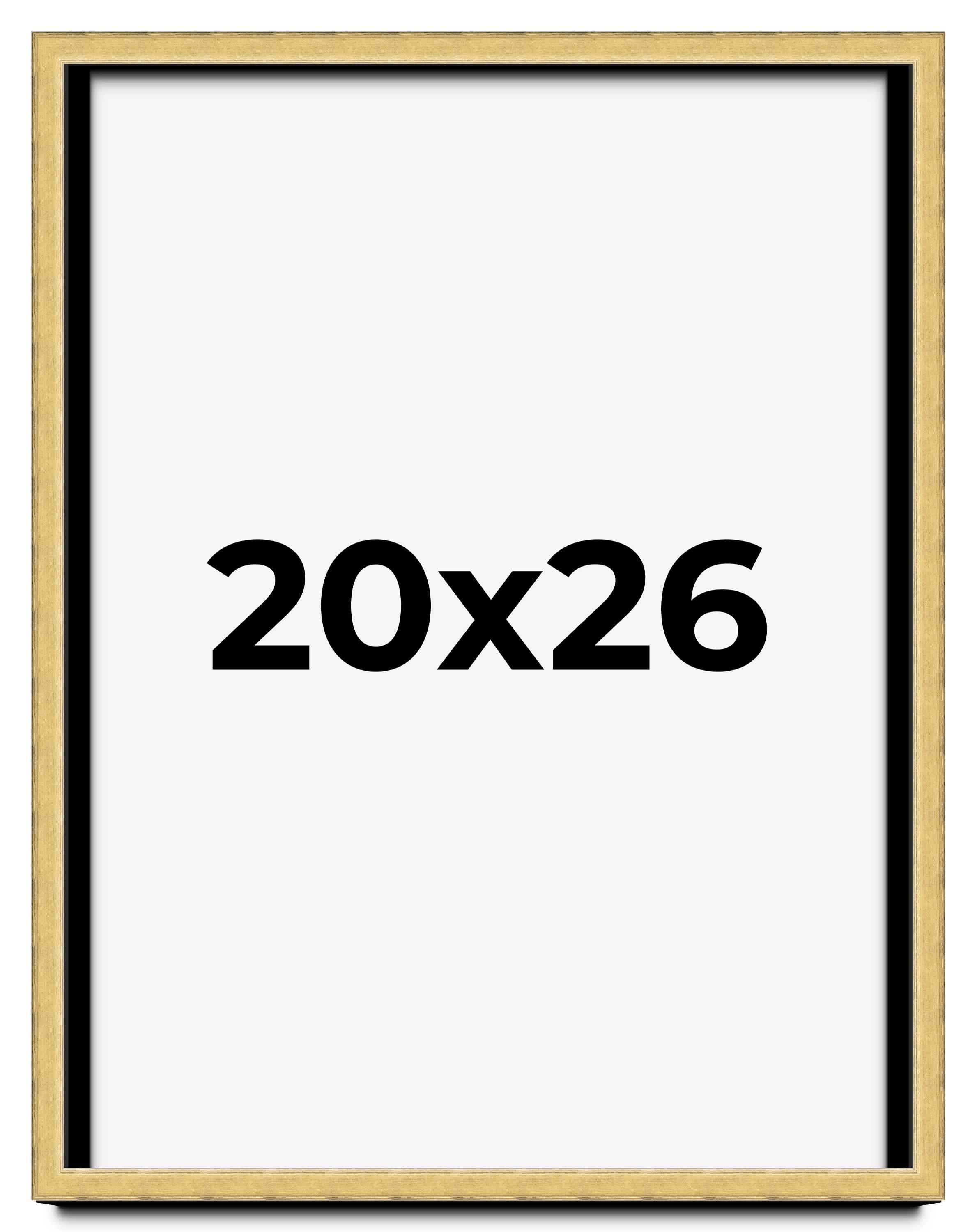 20x26 Shadow Box Frame Gold | 1.375 Inches Deep Real Wood Contemporary ...