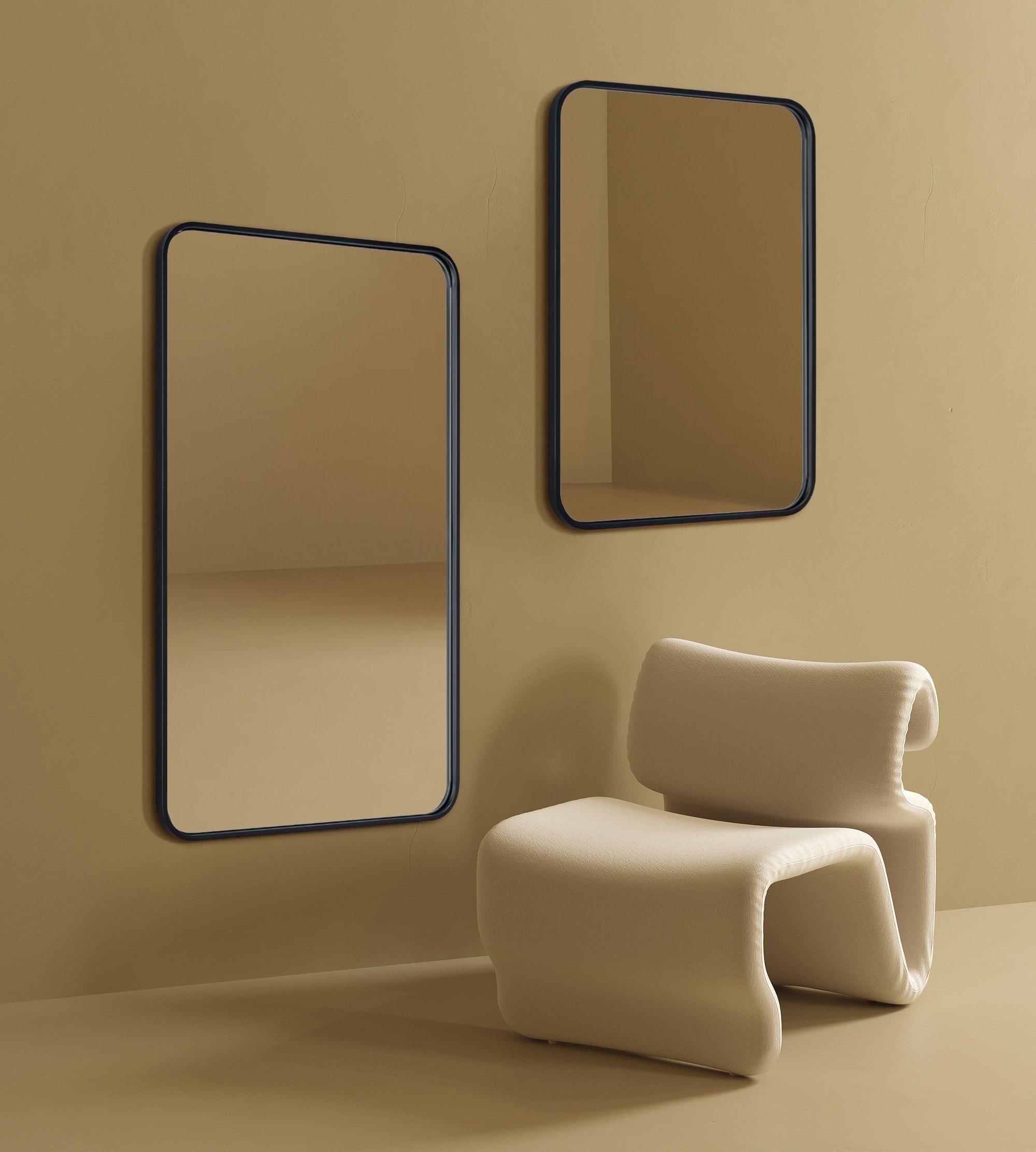 20x28'' Black Mirrors for Bathroom, Matte Black Bathroom Vanity Mirror ...